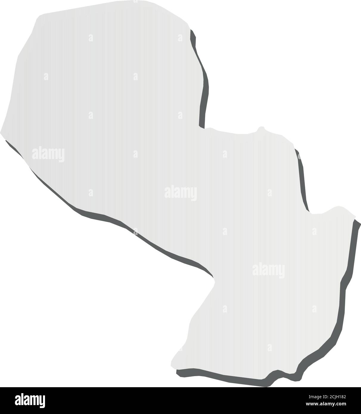 Paraguay Mapa De Silueta Gris En 3d De La Zona Del País Con Sombra