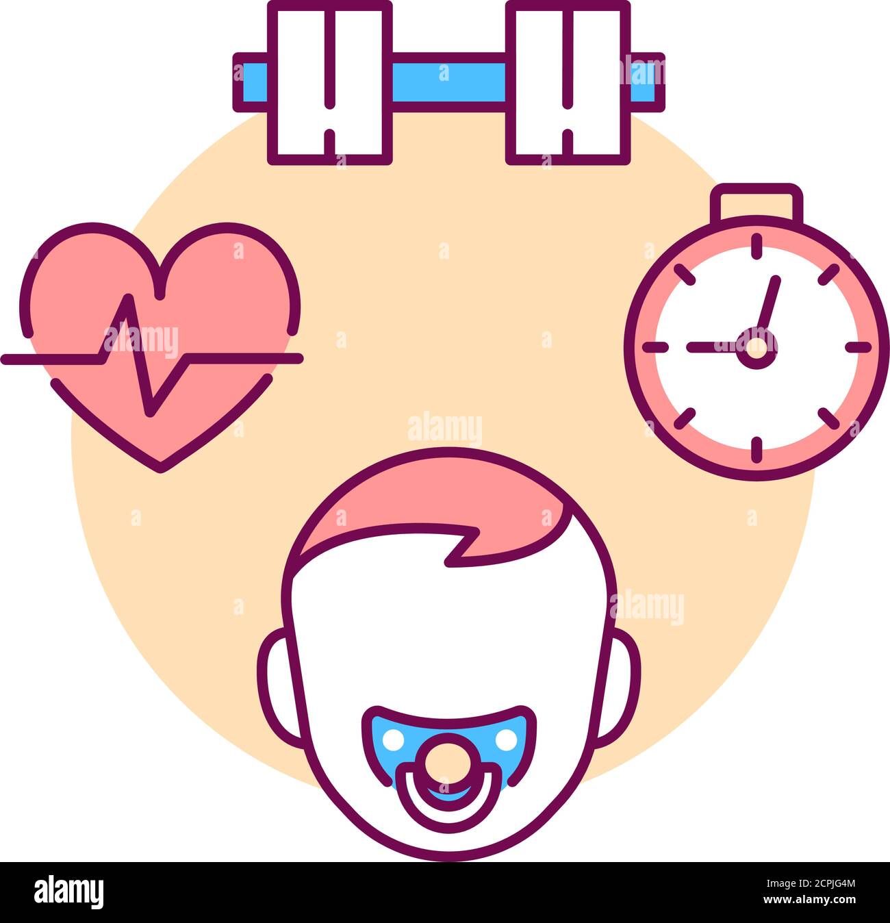 Icono De Línea De Color De Medicina Deportiva Pediátrica