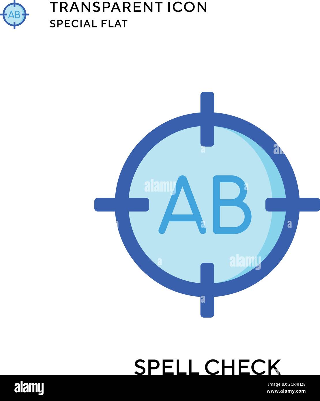 Icono De Vector De Revisión Ortográfica Ilustración De Estilo Plano