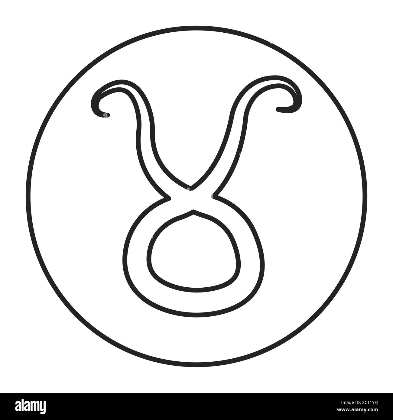 Icono De Línea Negra De Tauro Signo Del Zodiaco Astrología Y
