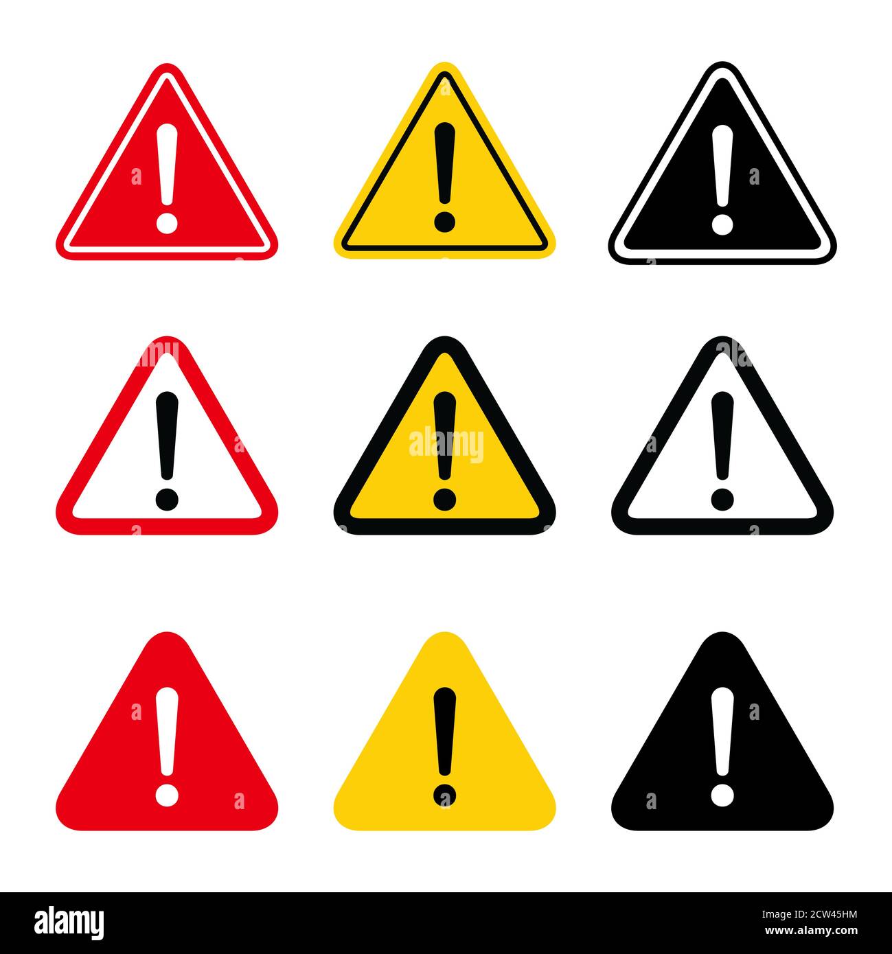 Conjunto De Advertencia De Peligro Símbolo De Advertencia Vector Icono