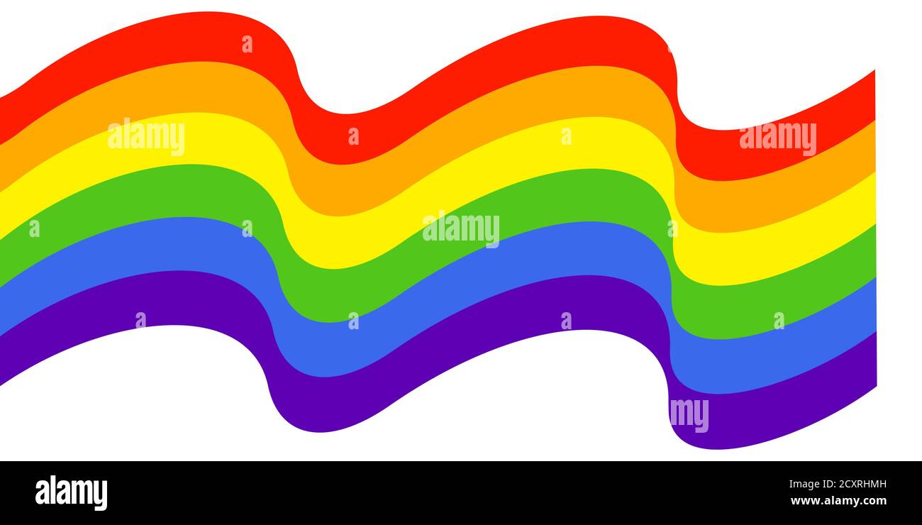 Ondeando La Bandera Del Arco Iris Sobre Fondo Blanco Rainbow Lgbt