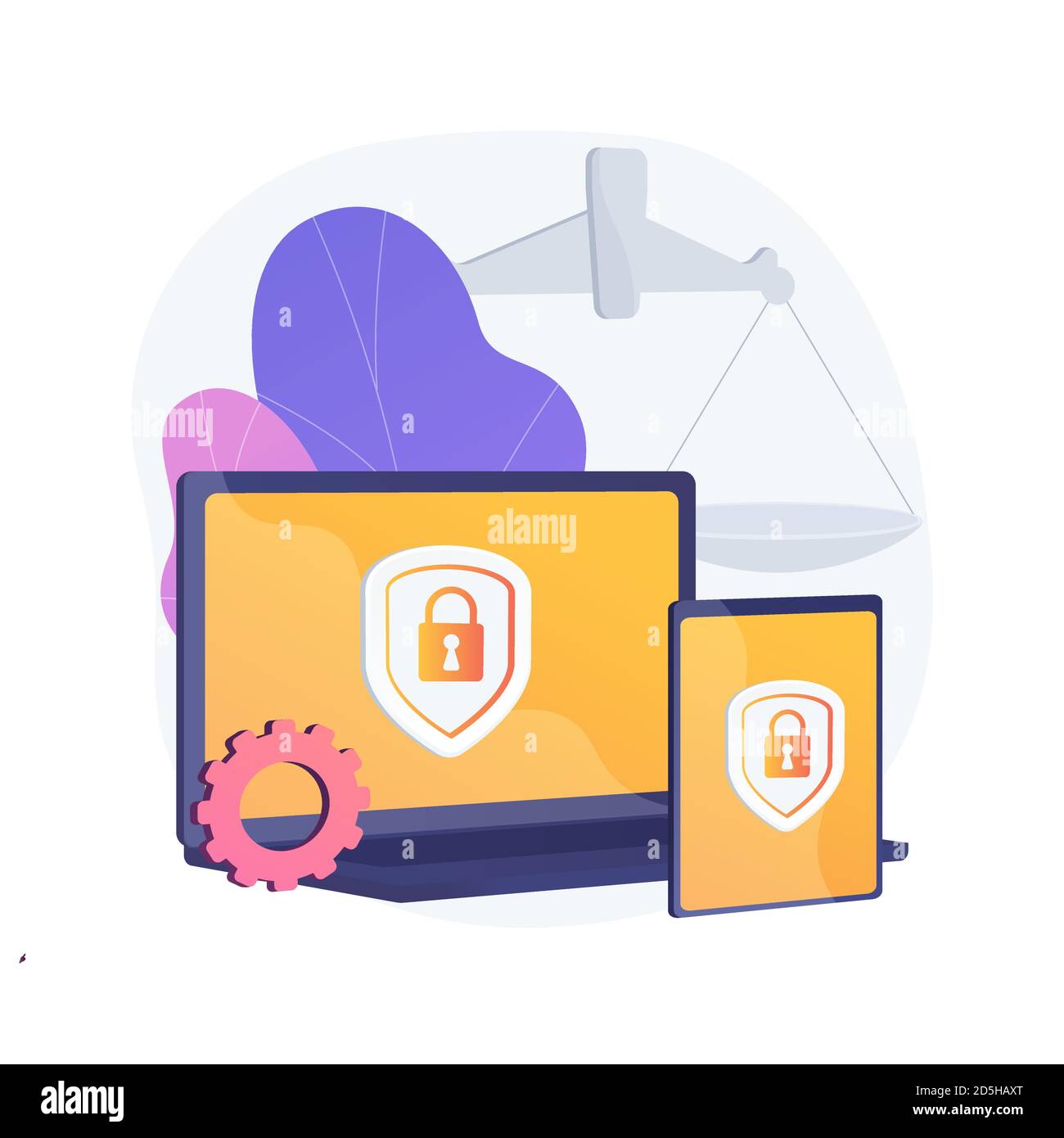 Ética Digital Y Privacidad Concepto Abstracto Ilustración Vectorial