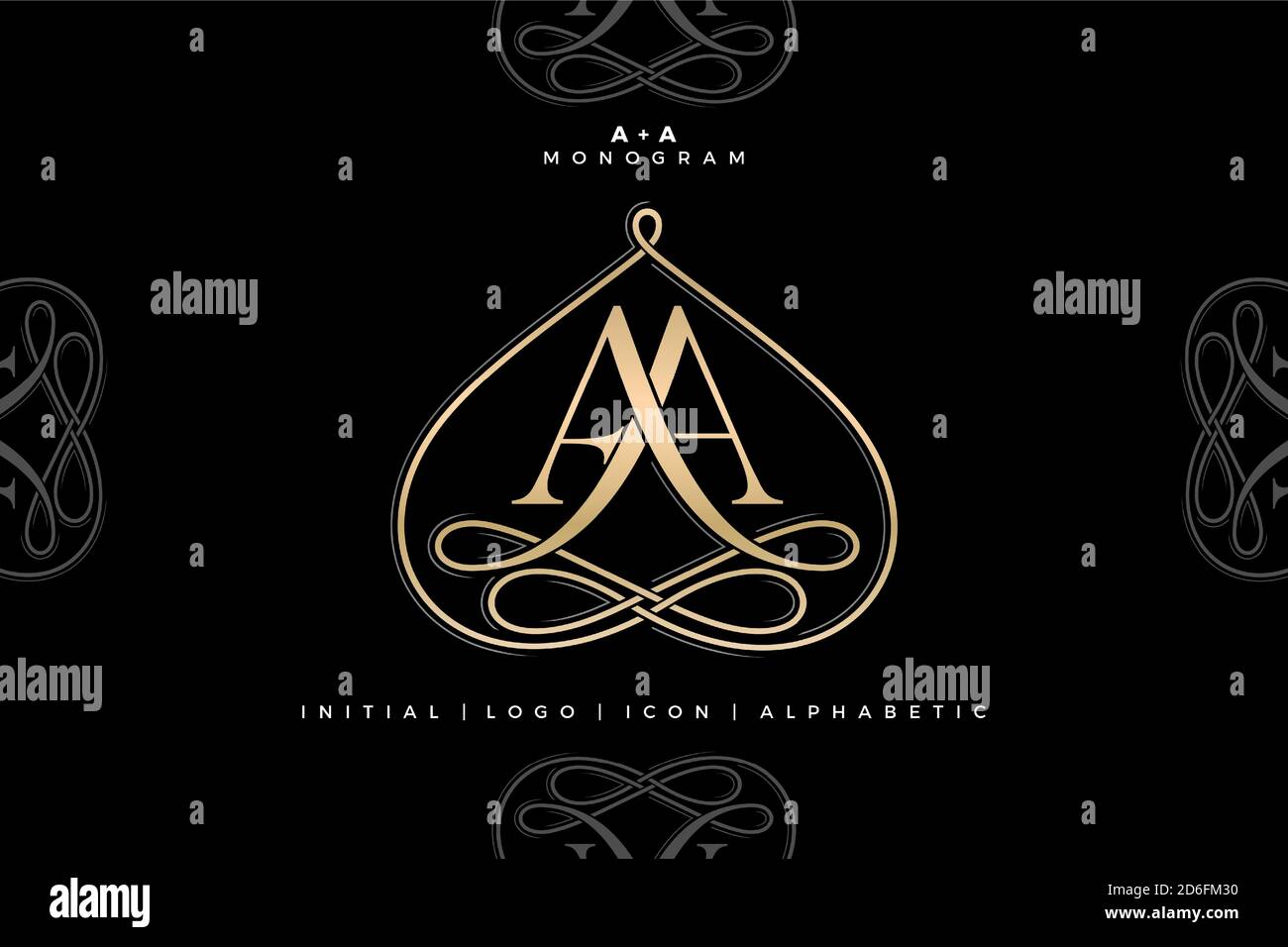 Monograma Aa Aa Initial Wedding Empresa Con El Logotipo Aa Icono Aa