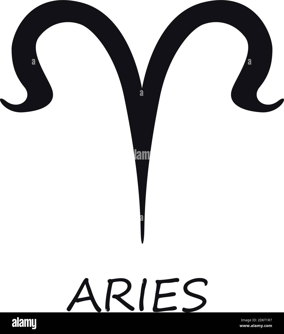 Signo Zodiaco Aries Negro Vector Ilustración Imagen Vector De Stock Alamy