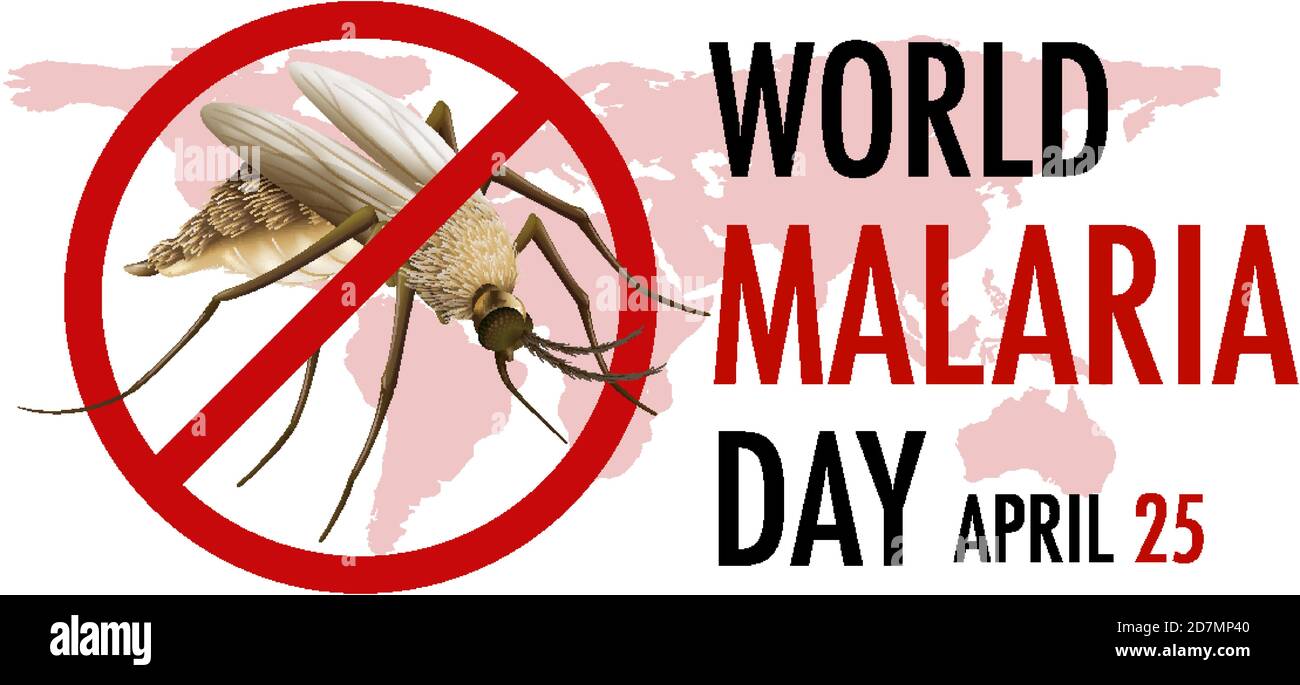 Logotipo O Banner Del Día Mundial De La Malaria Con Ilustración De