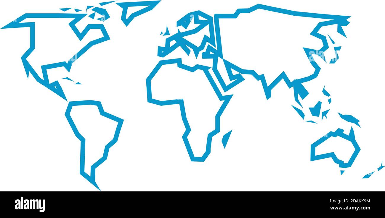 Mapa Del Mundo Contorno De Los Continentes