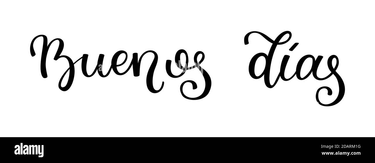 Letras De Mano Buenos Días Letras Españolas Plantilla Para Tarjeta Póster Impresión Imagen
