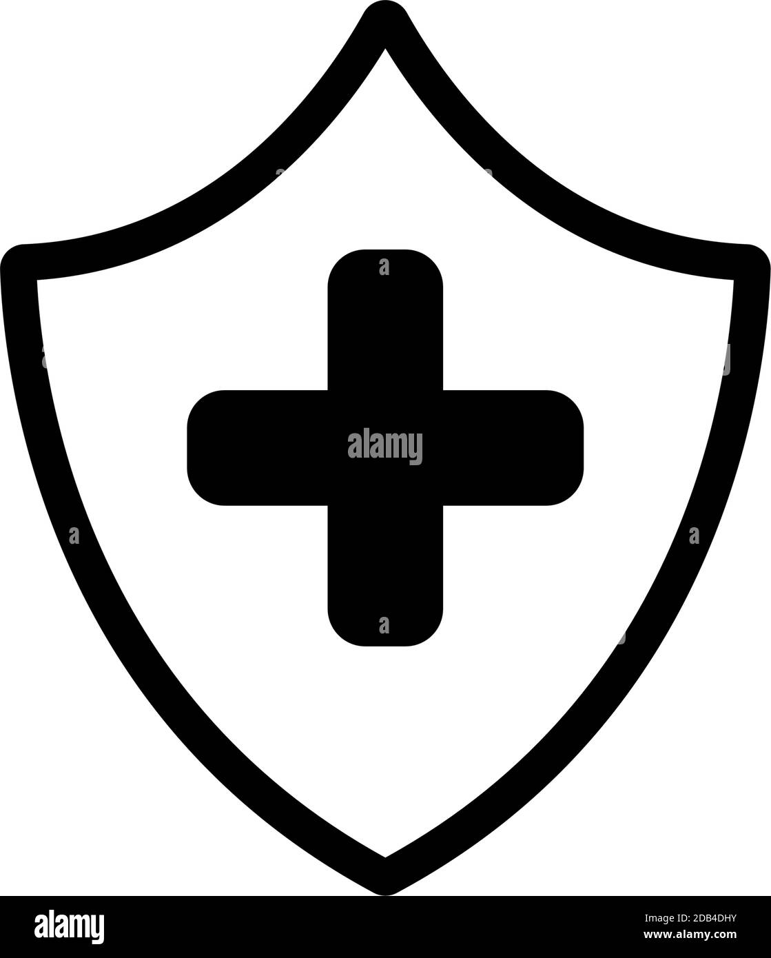 Cruz Médica En Escudo Sistema Inmunológico Ilustración Del Icono De
