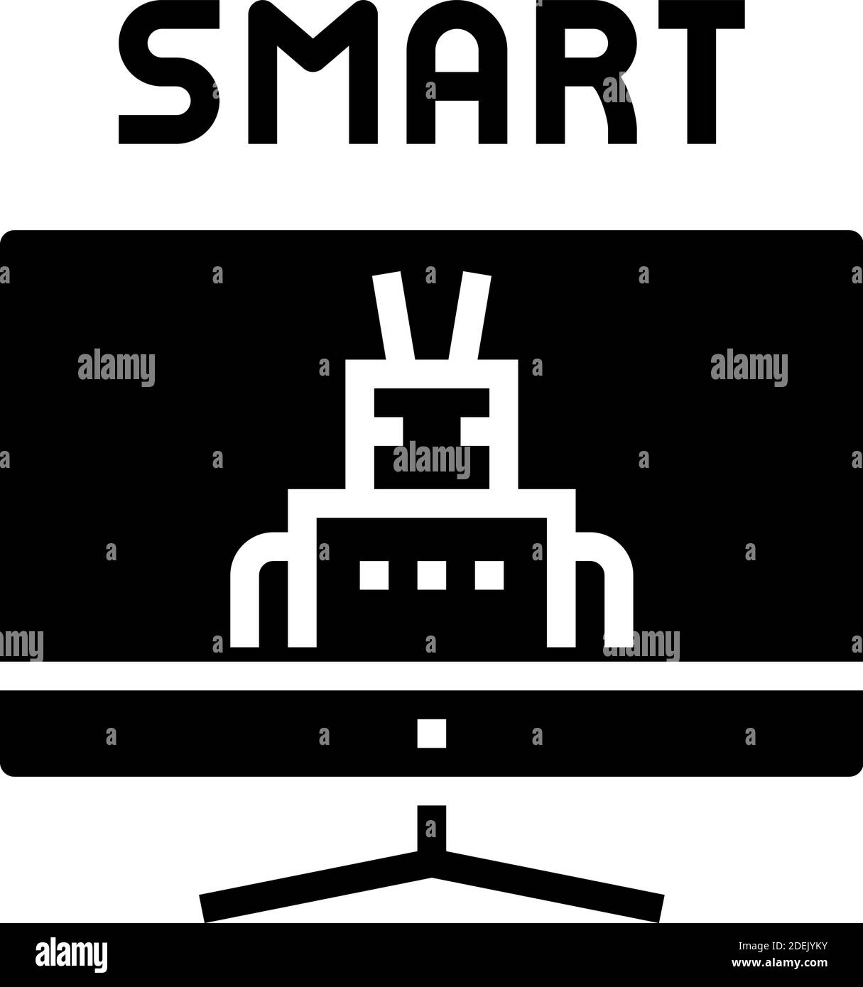 ilustración del vector del icono del glifo del monitor inteligente ...