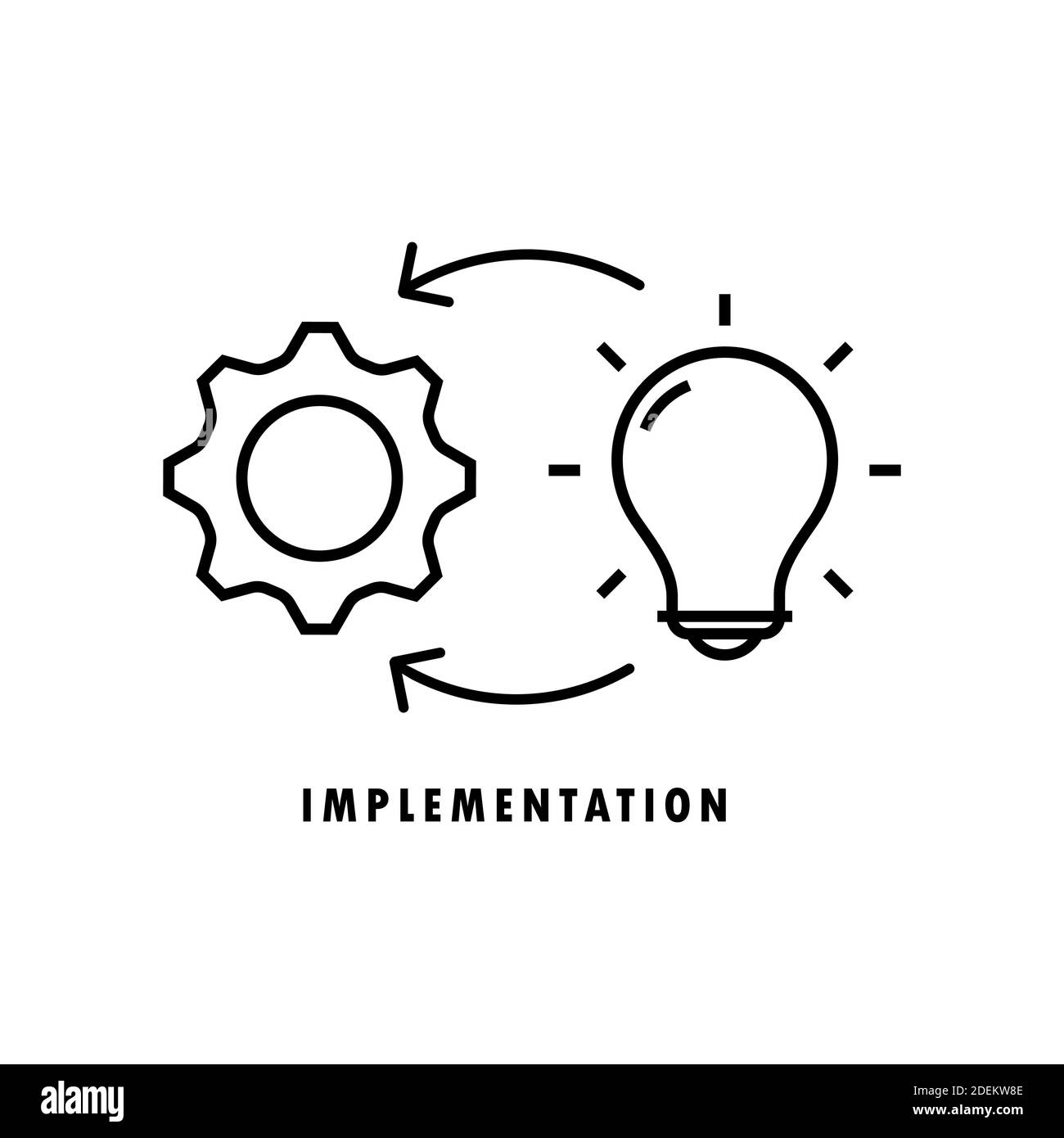 Icono de línea de implementación. Vector sobre fondo blanco aislado ... Icono de línea de implementación. Vector sobre fondo blanco aislado ...