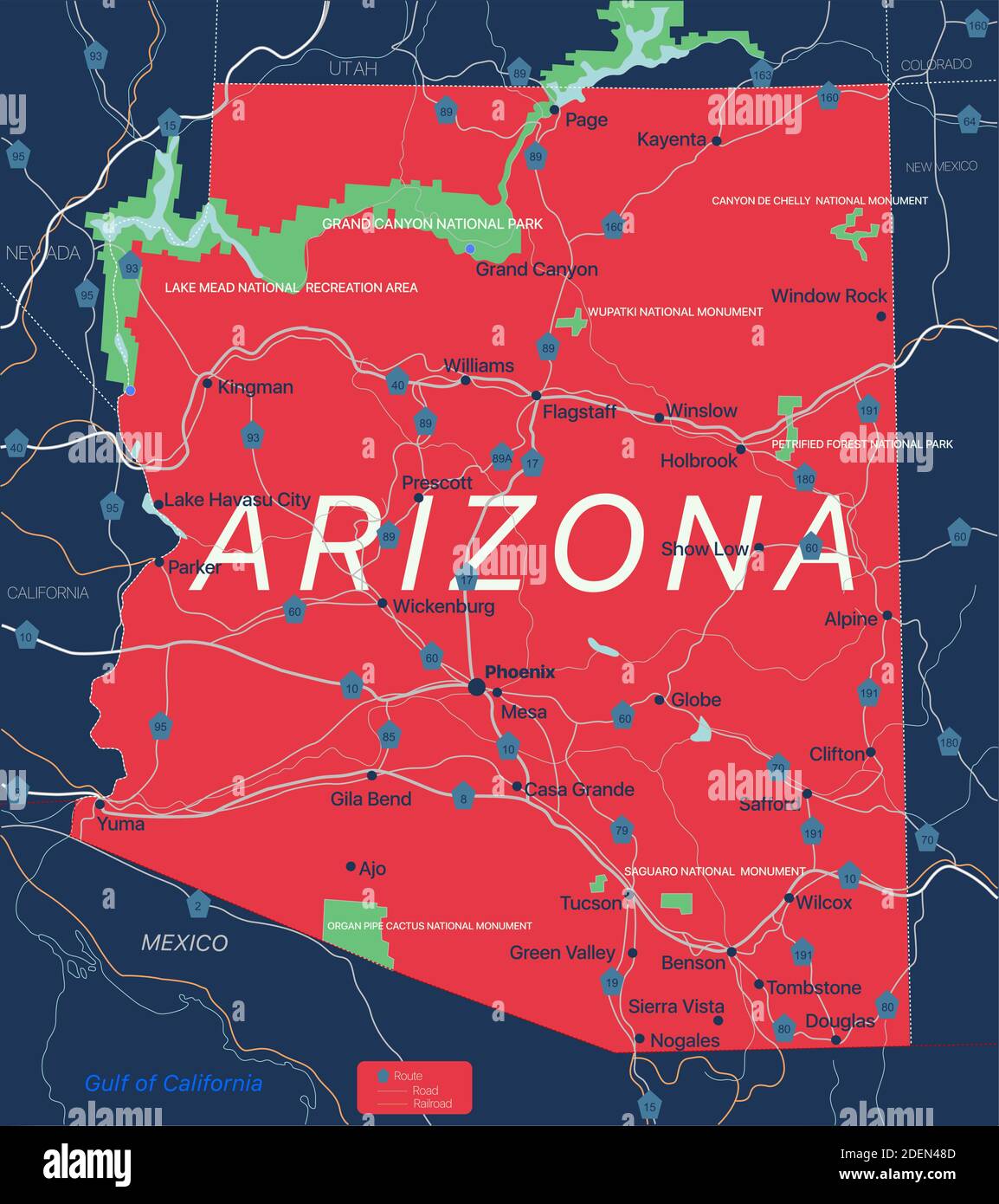 Mapa Del Estado De Arizona En Formato Pdf