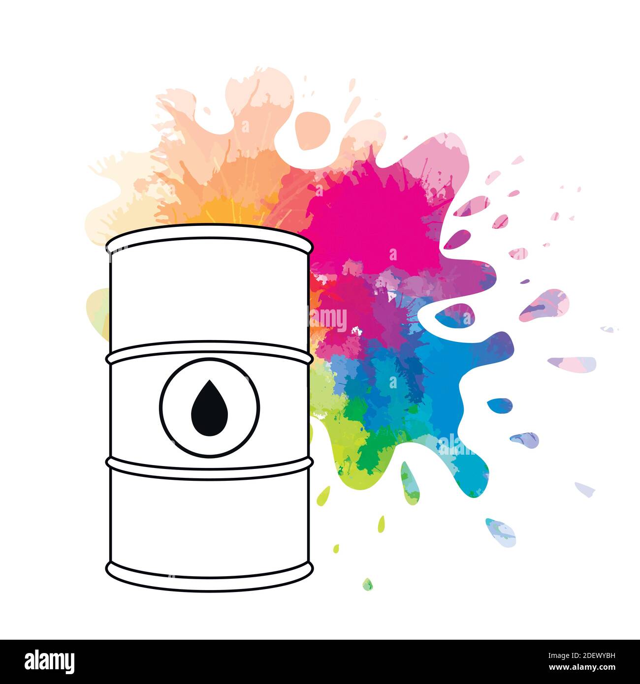 Aceite De Arco Iris Derramado Ilustración De Contorno Vectorial Del