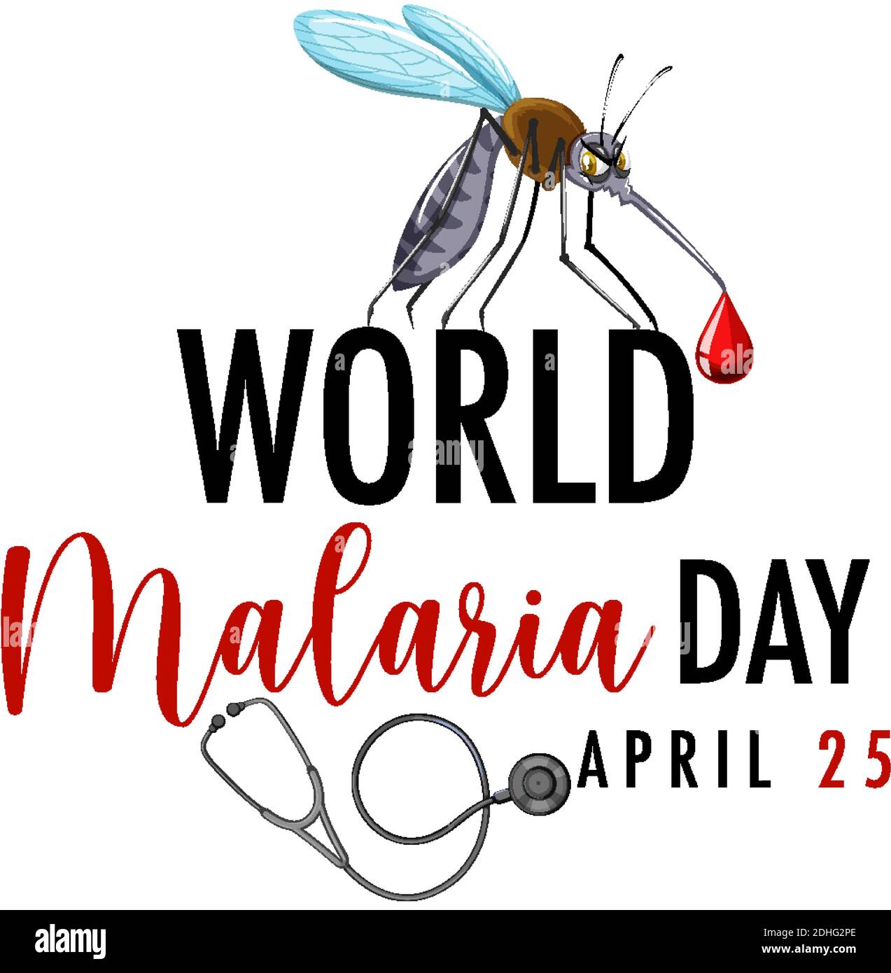 Logotipo O Banner Del Día Mundial De La Malaria Con Ilustración De