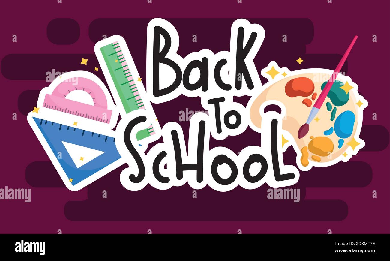 Volver A La Escuela Texto Dibujado A Mano Con Paleta De Acuarela Y