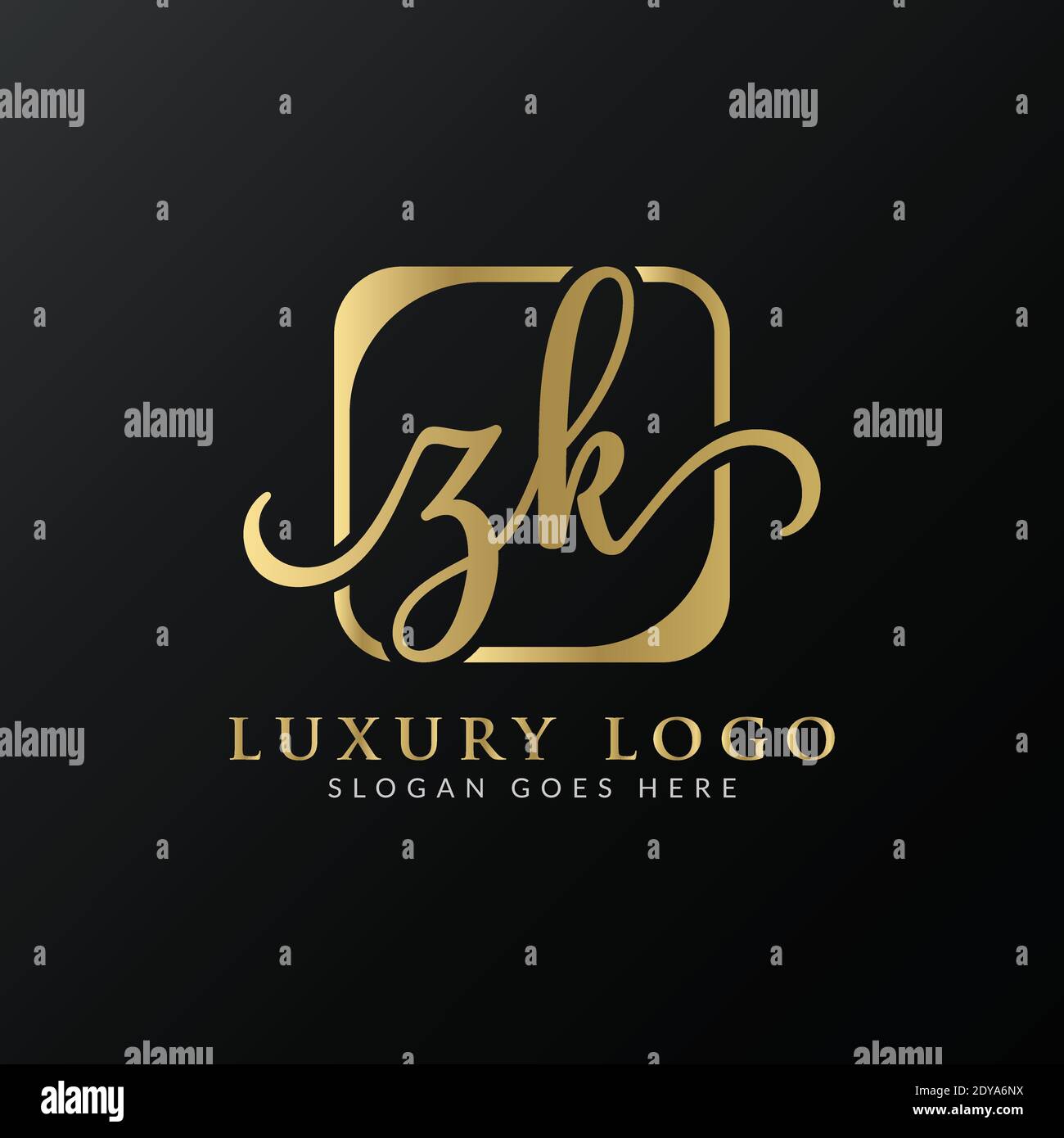Plantilla De Vectores De Diseño De Logotipo Zk Letra Inicial De Lujo
