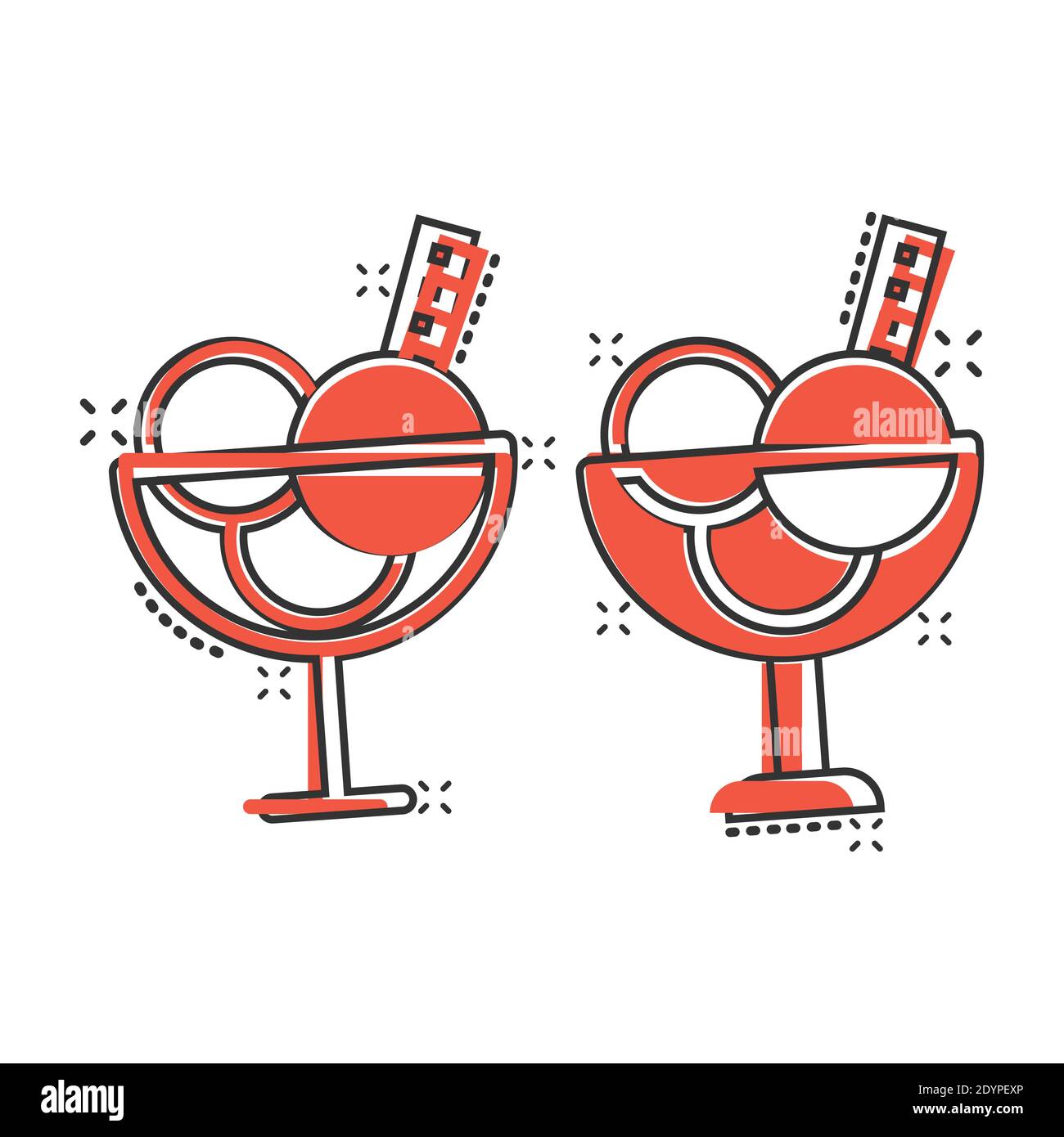 Icono De Helado En Estilo Cómic Ilustración Vectorial De Dibujos