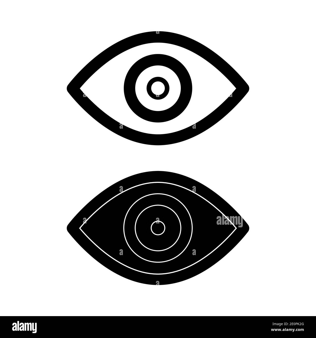 Logotipo Del Vector Del Icono Del Ojo Humano Versión En Blanco Y Negro