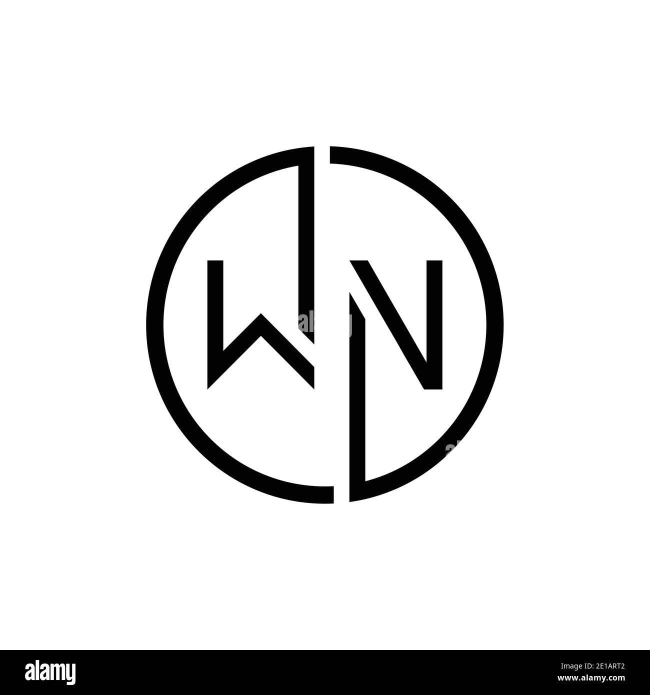 Plantilla De Vector De Diseño De Logotipo De Wn Con Letra Circular