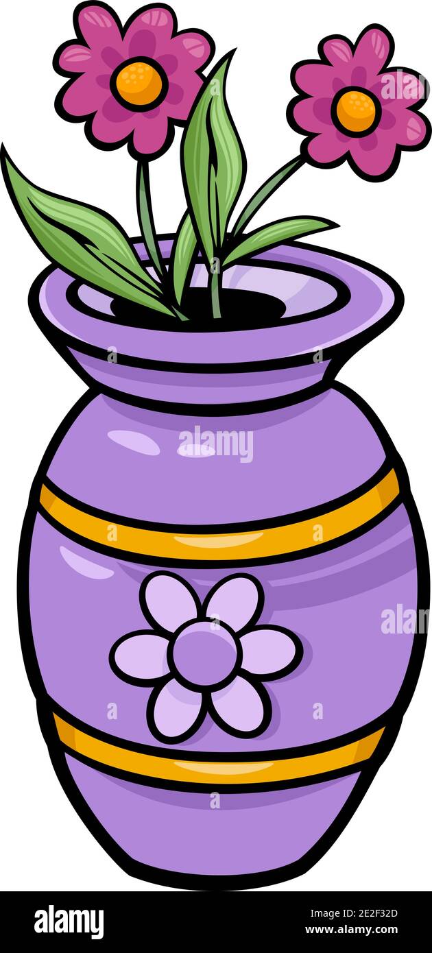 Ilustración De Dibujos Animados De Jarrón Con Flores Objeto Clip Art Imagen Vector De Stock Alamy