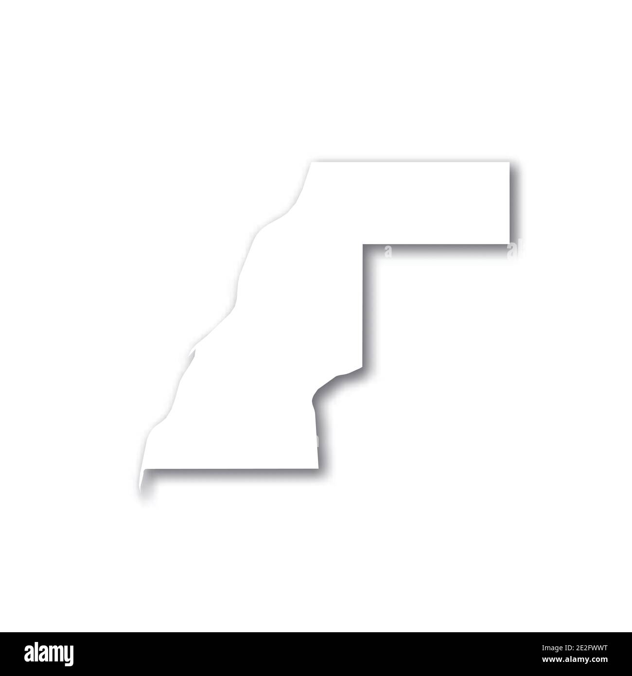 Sahara Occidental Mapa Blanco De Silueta 3d De La Zona Del País Con