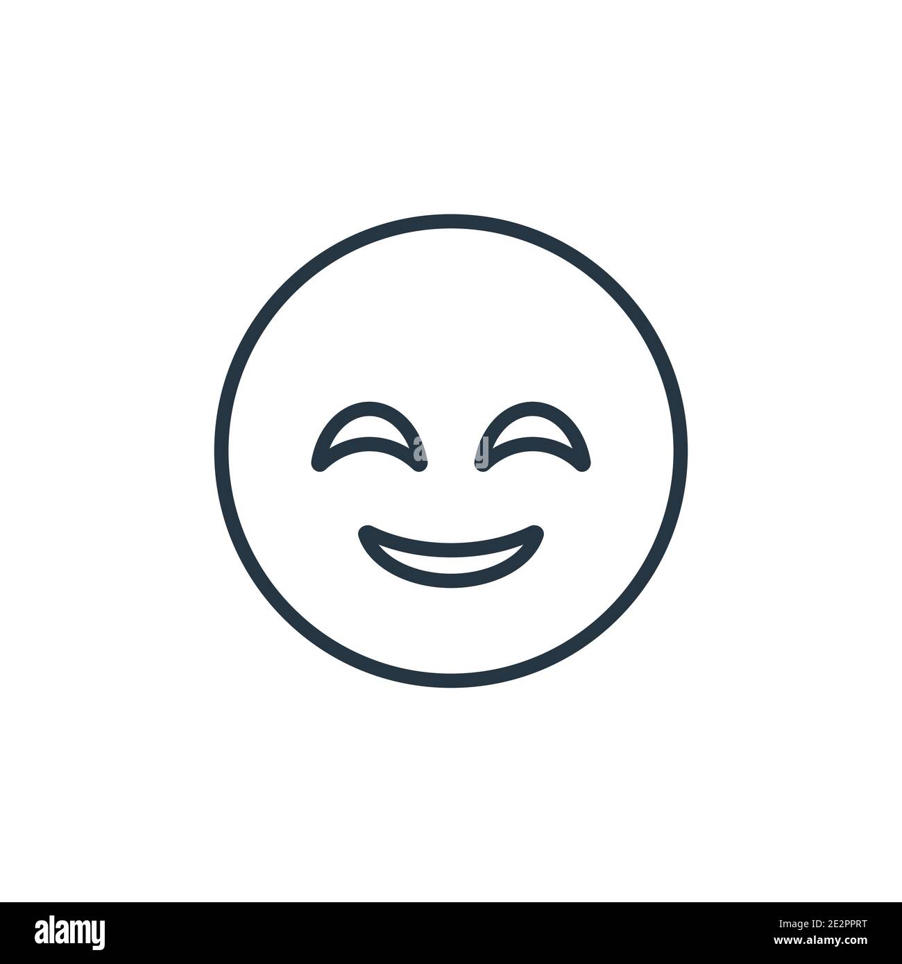 Icono De Vector De Contorno De Emoji Línea Delgada Negro Sonrojando
