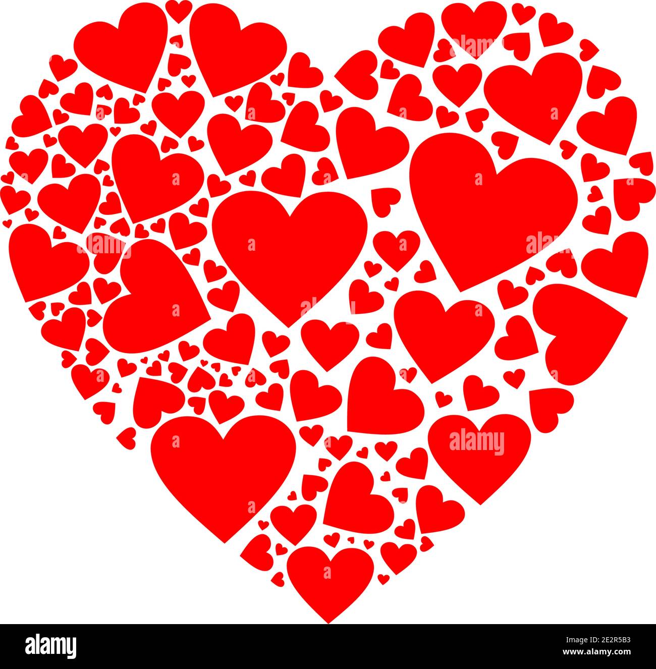 Forma De Corazón Vector Silueta Con Corazones Rojos Dentro De San