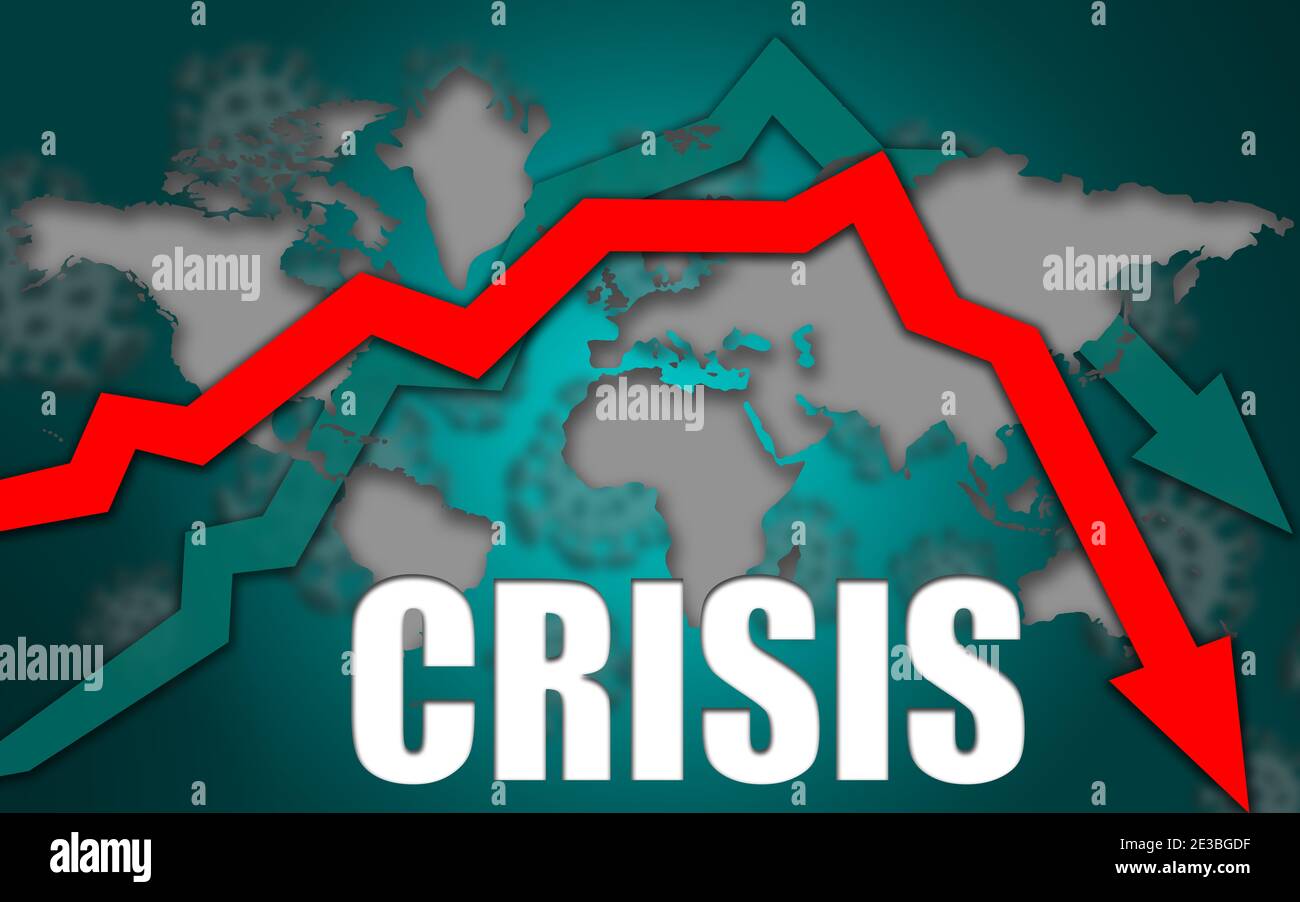 Ilustración De La Representación En 3d De Una Crisis Económica Mundial