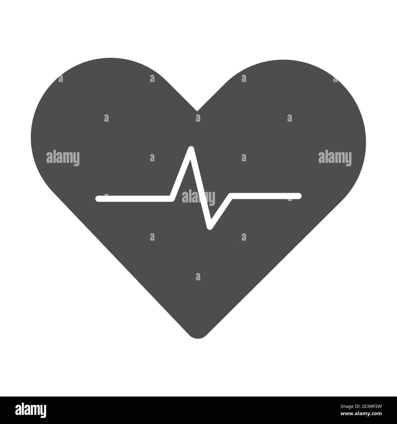 Icono De Corazón Sólido Concepto De Cardiología Signo De Cardiograma
