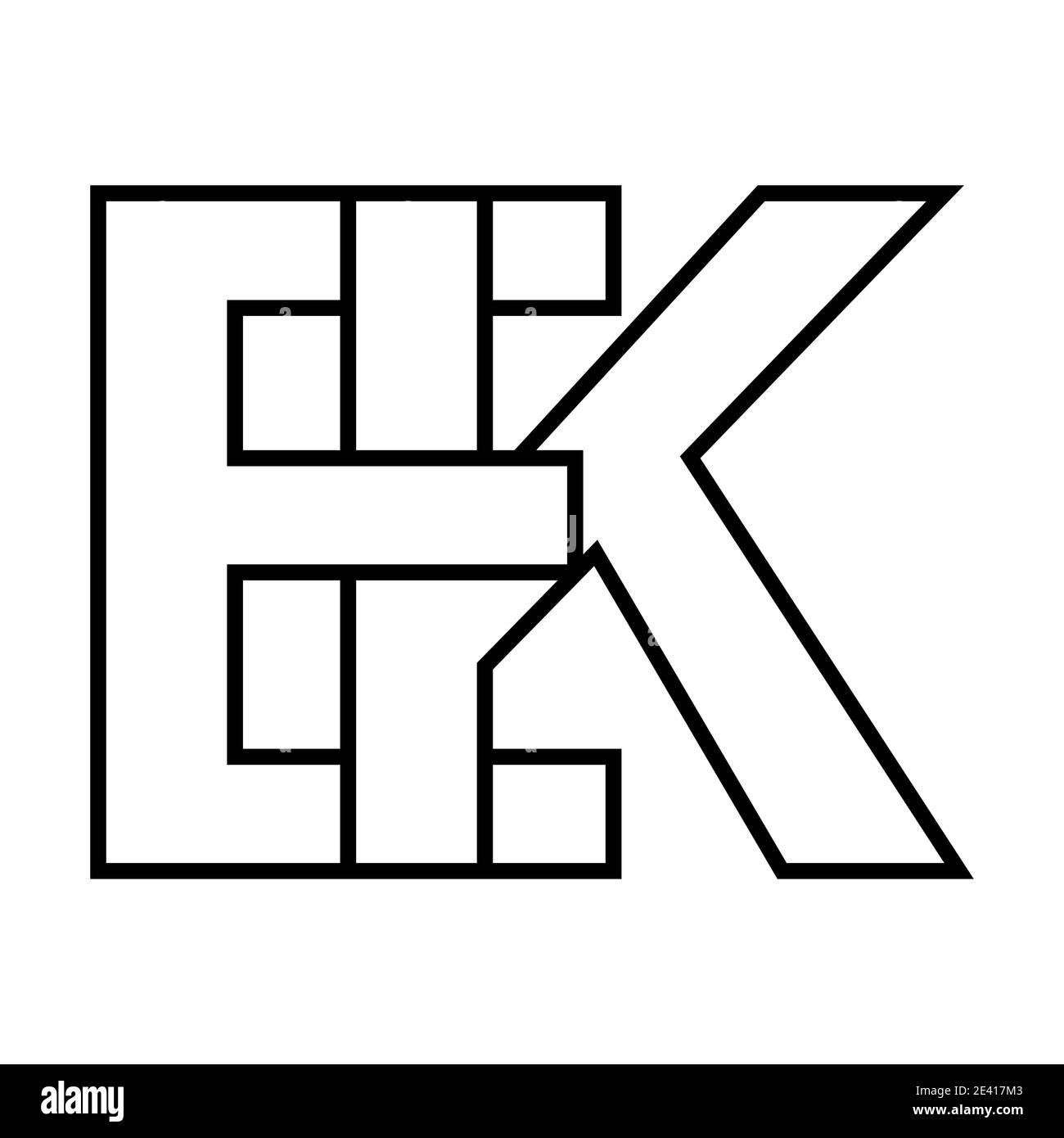 signo-de-logotipo-ek-y-ke-s-mbolo-de-letras-entrelazadas-k-e-vector