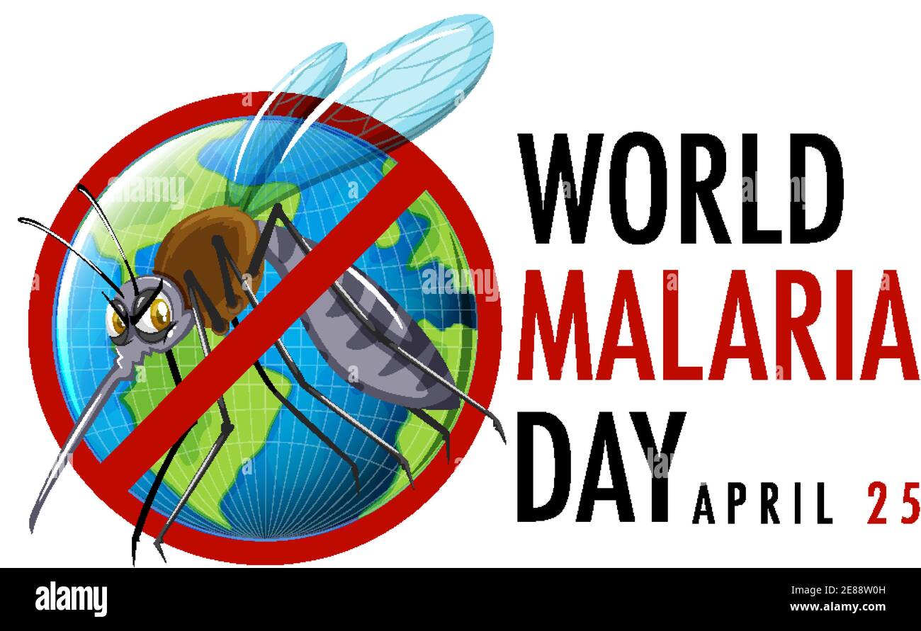Logotipo O Banner Del Día Mundial De La Malaria Con Ilustración De