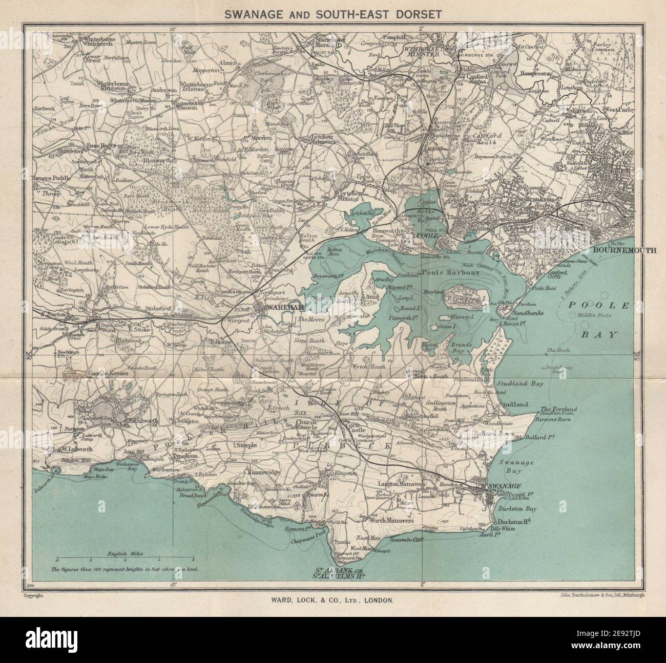 Mapa de la isla de purbeck fotografías e imágenes de alta resolución ...