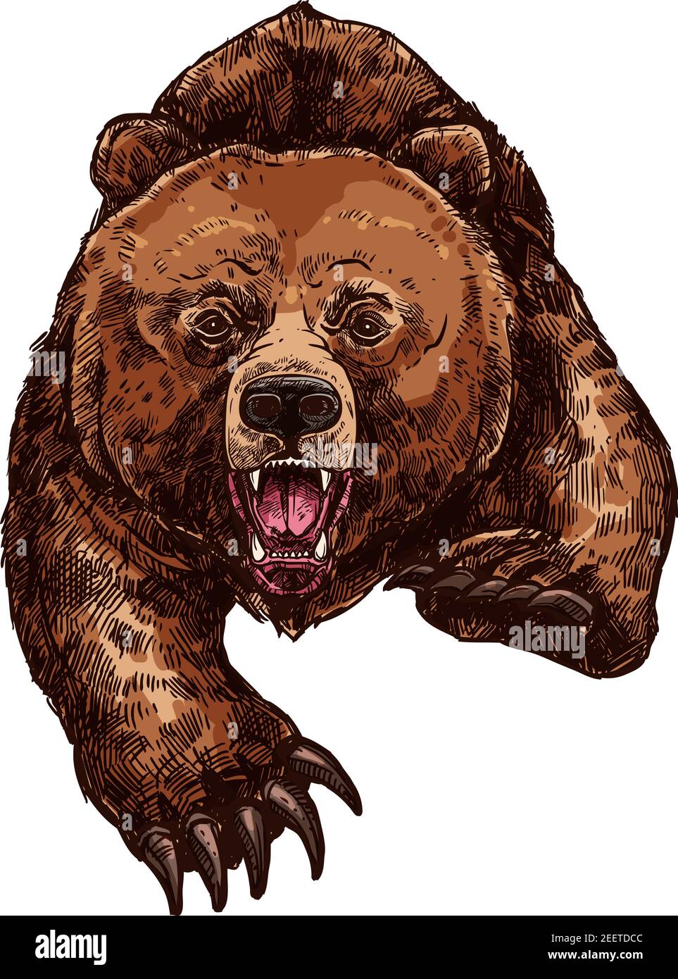 Plantilla De Rugido De Oso Grizzly