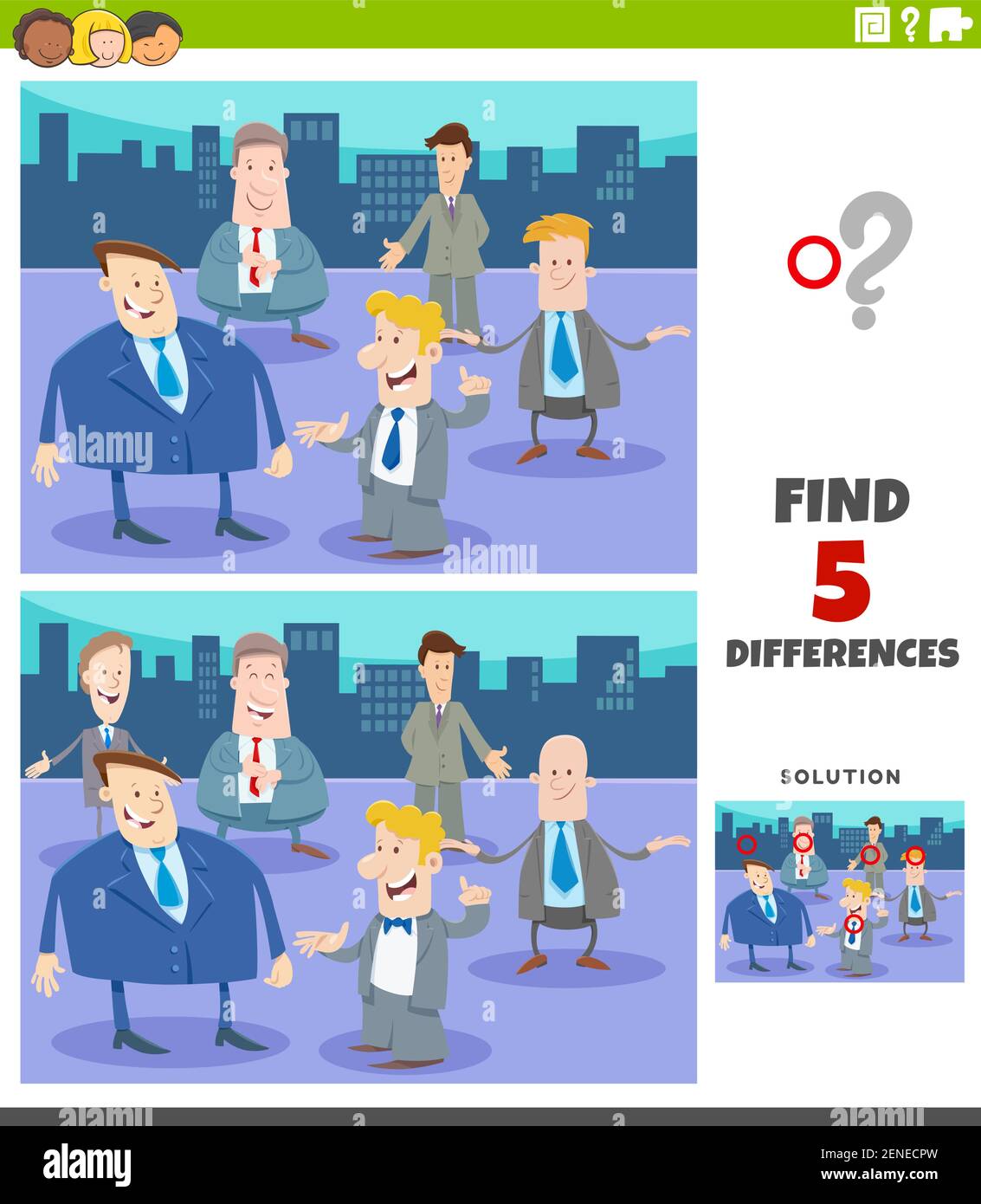 Ilustración De Dibujos Animados De Encontrar Las Diferencias Entre