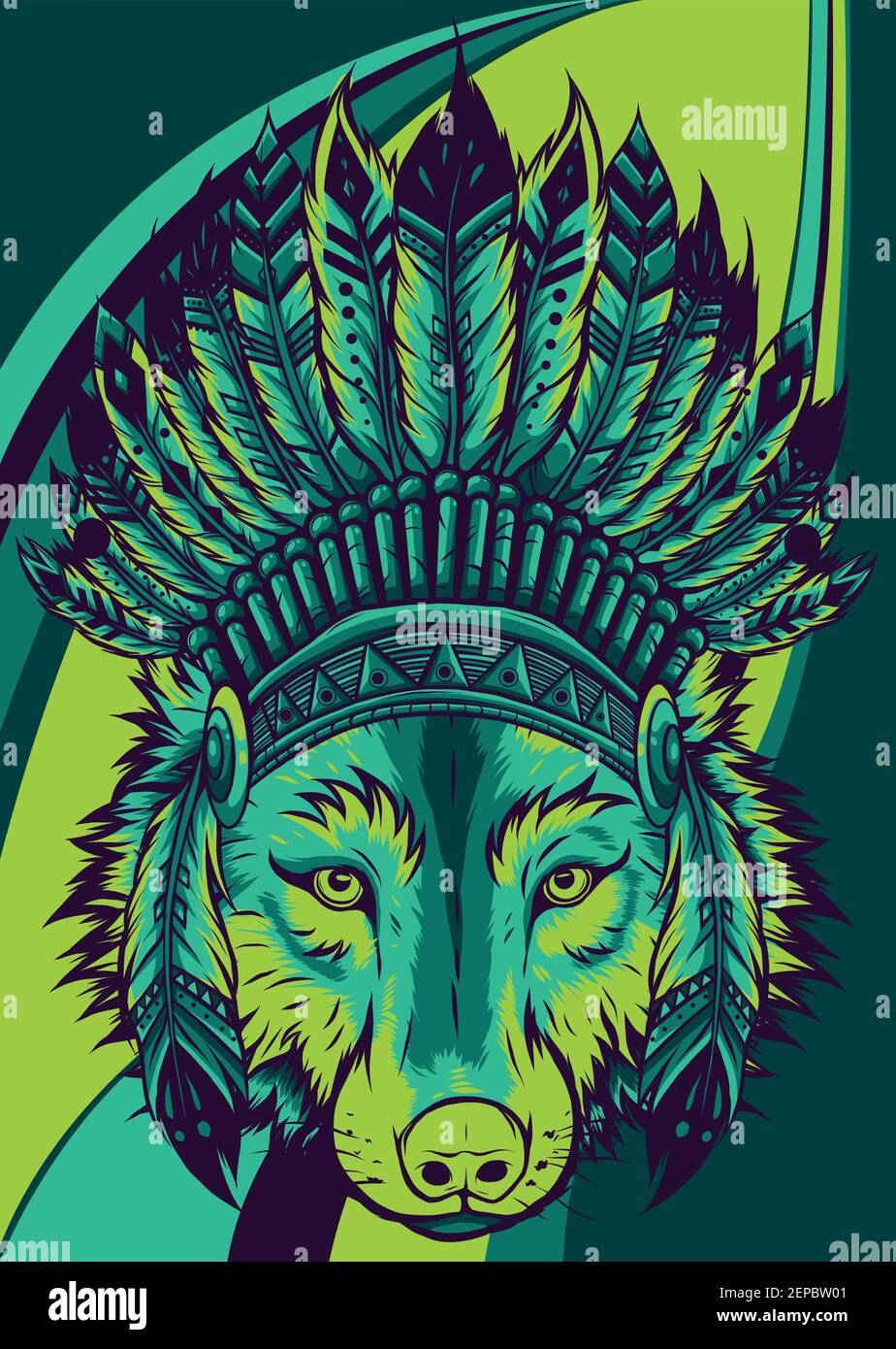 Fondo De Pantalla De Lobo Nativo Americano