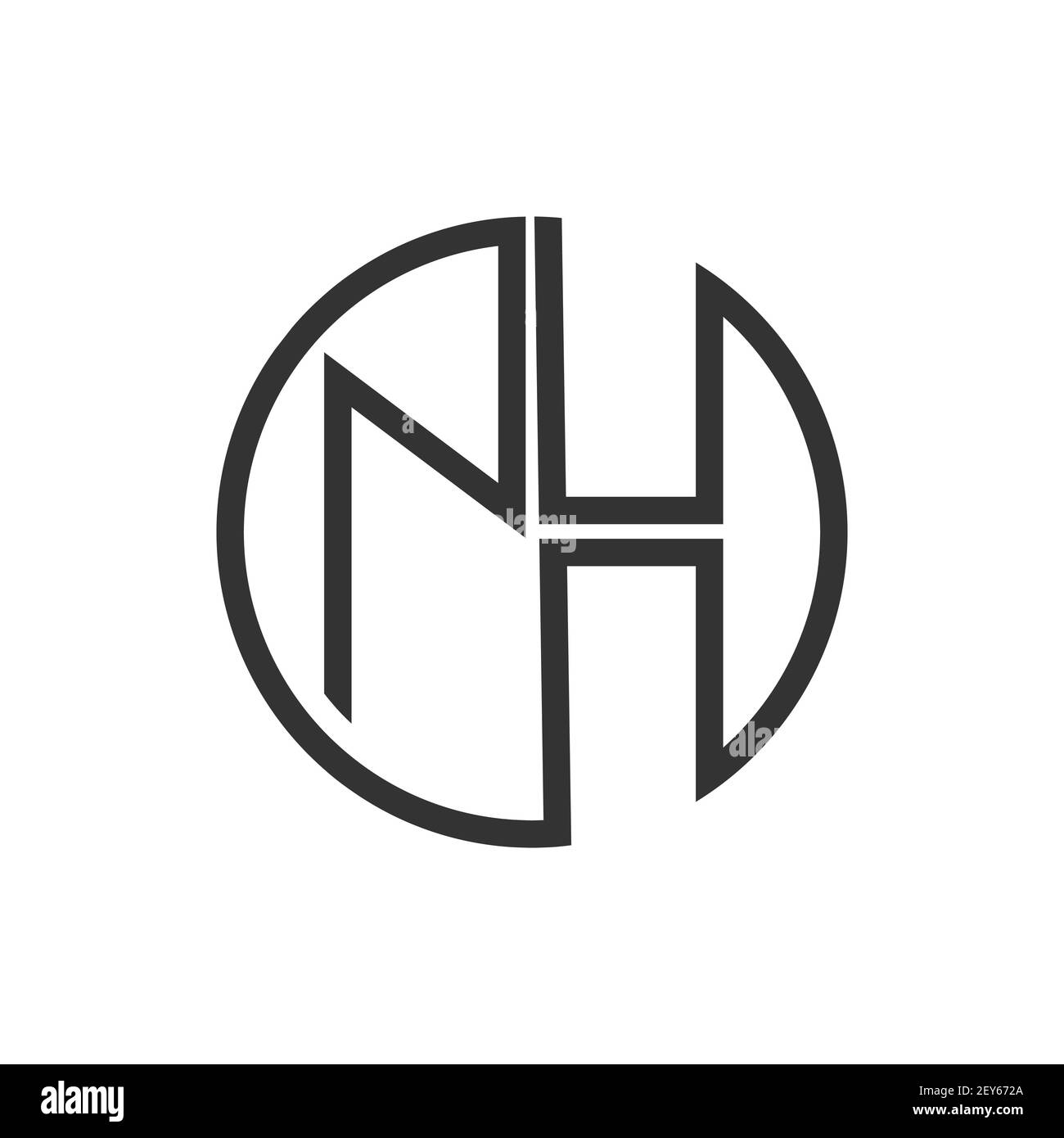 Diseño Inicial De La Plantilla Vectorial Del Logotipo De La Letra Nh