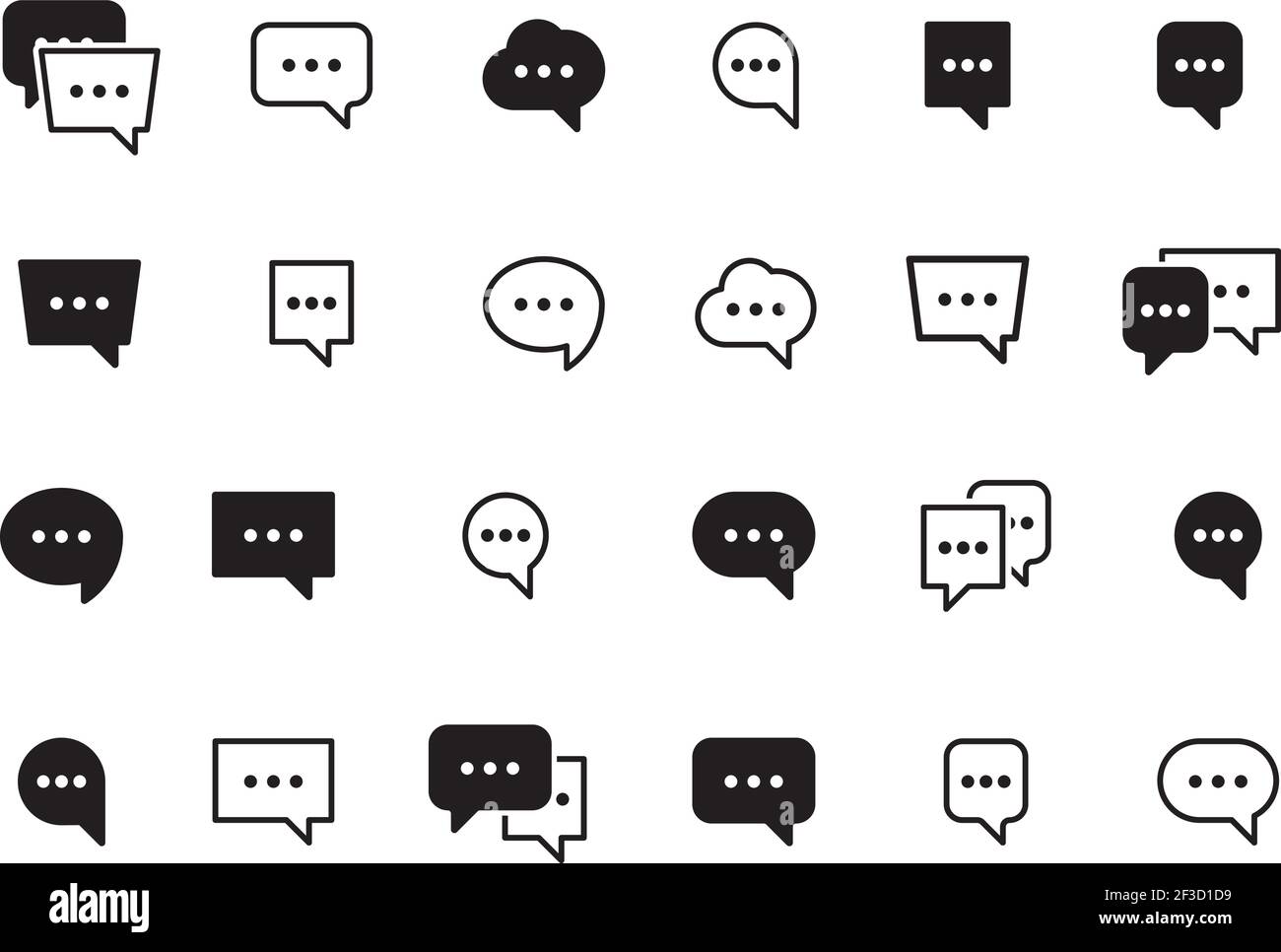 Burbujas De Chat Símbolos De Conversación Círculo E Iconos Cuadrados