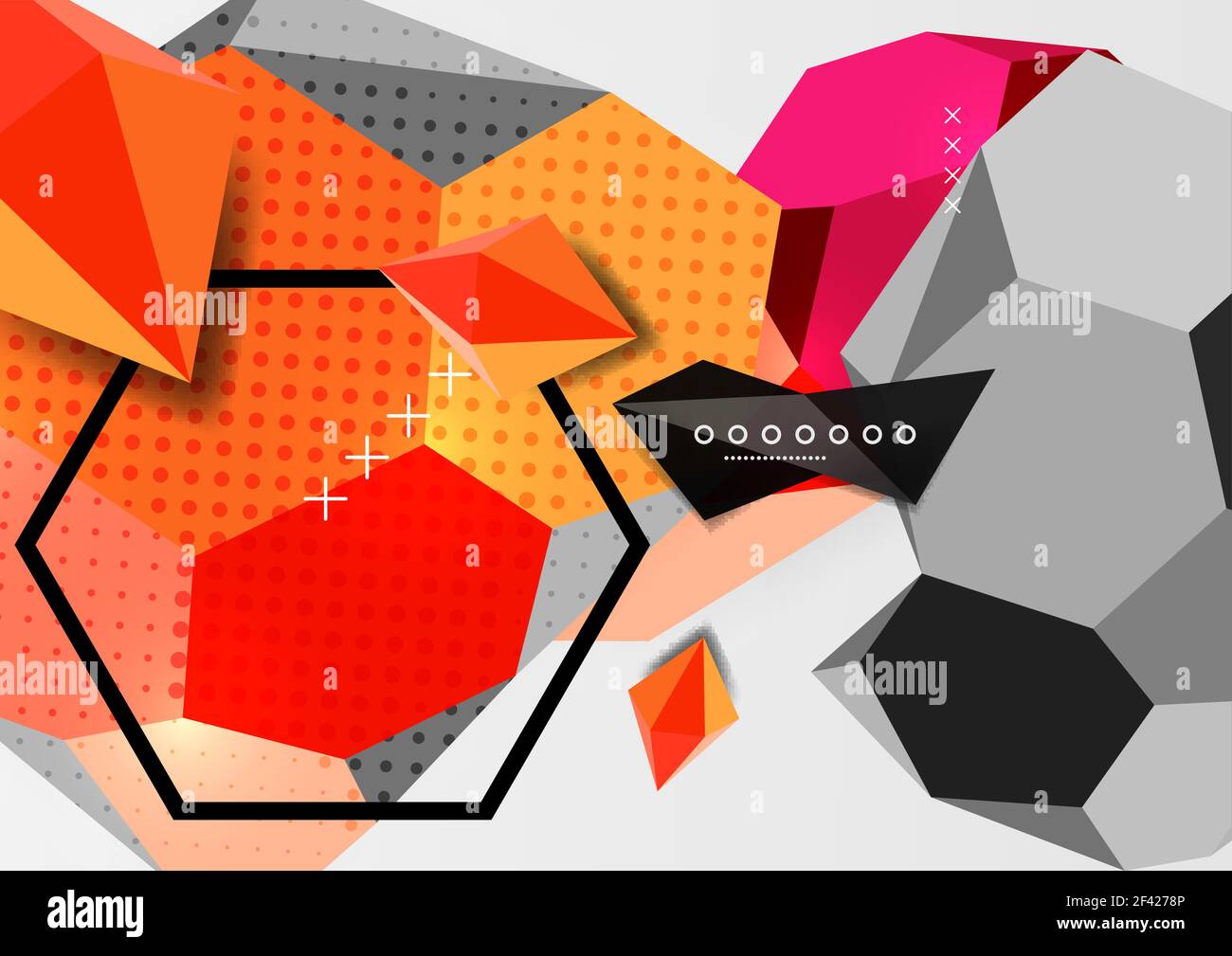 Póster de composición geométrica color 3D. Póster de composición ...