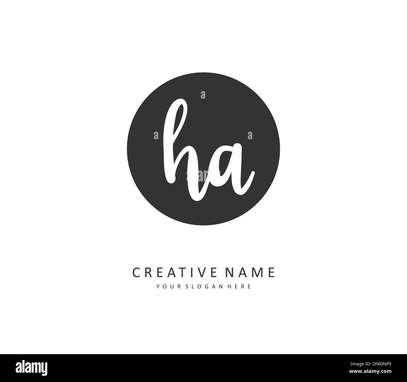 H A Ha Letra Inicial Y Logotipo De Firma Un Concepto De Escritura A
