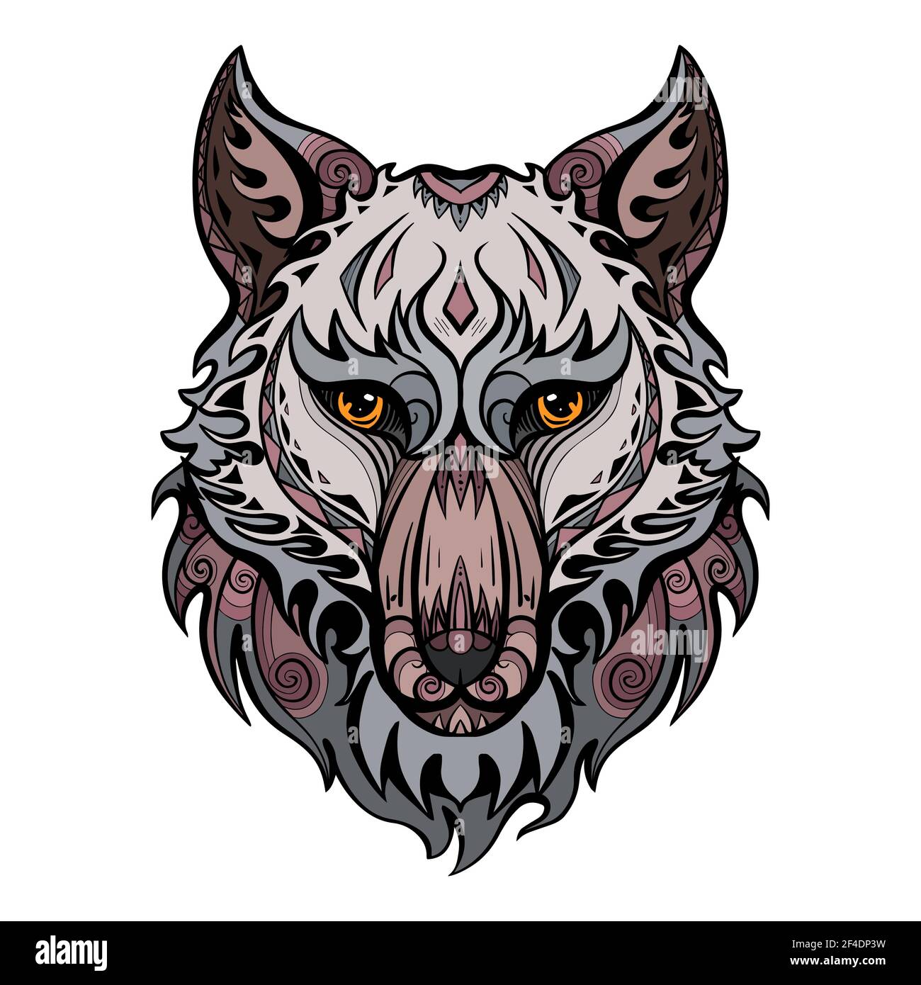 Dibujo De Calavera De Lobo Tribal