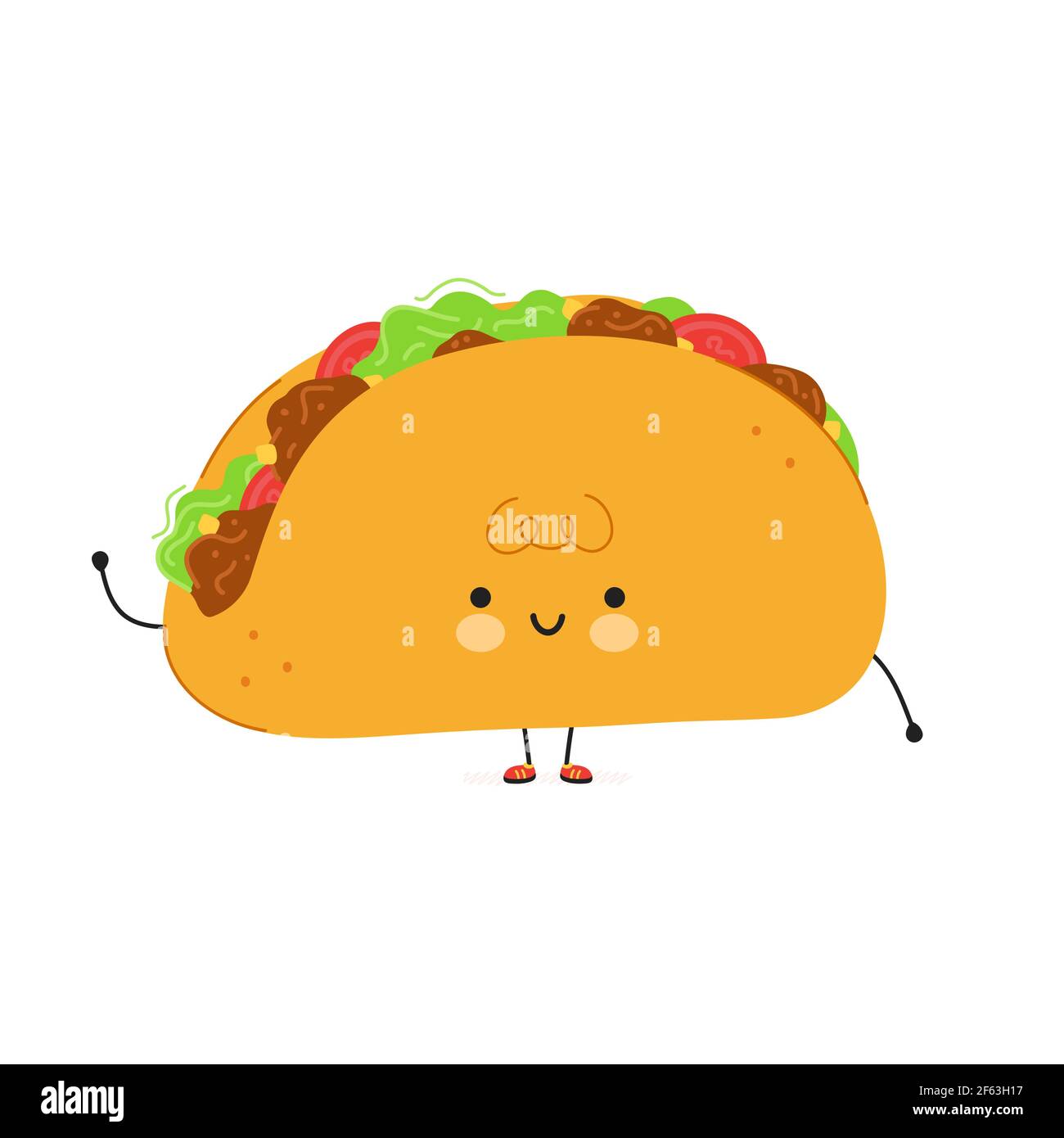 Lindo y divertido personaje Taco. Vector dibujo a mano dibujos animados ... Lindo y divertido personaje Taco. Vector dibujo a mano dibujos animados ...