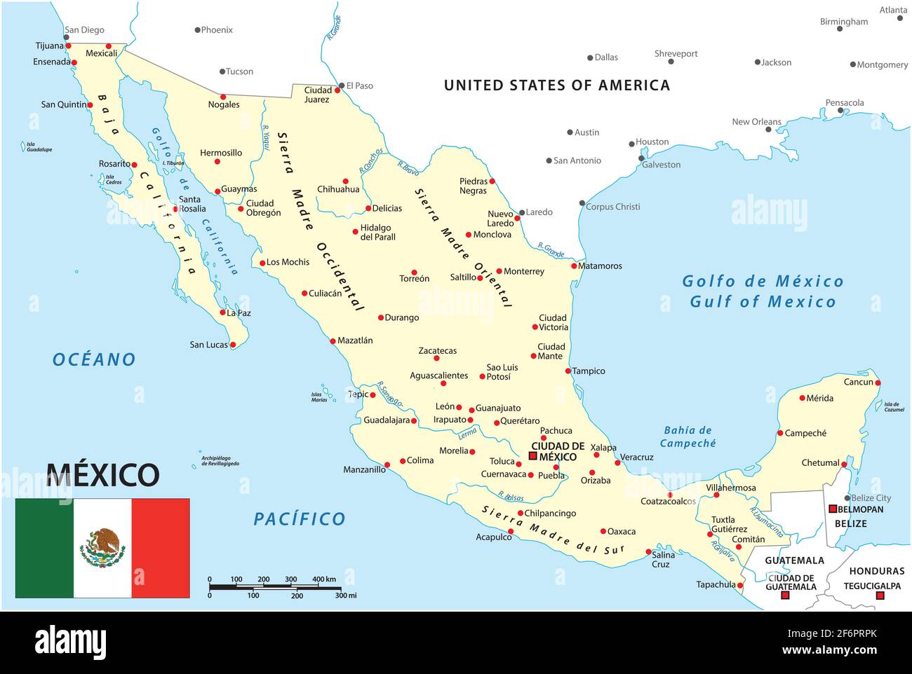 Mapa De Fronteras De Mexico