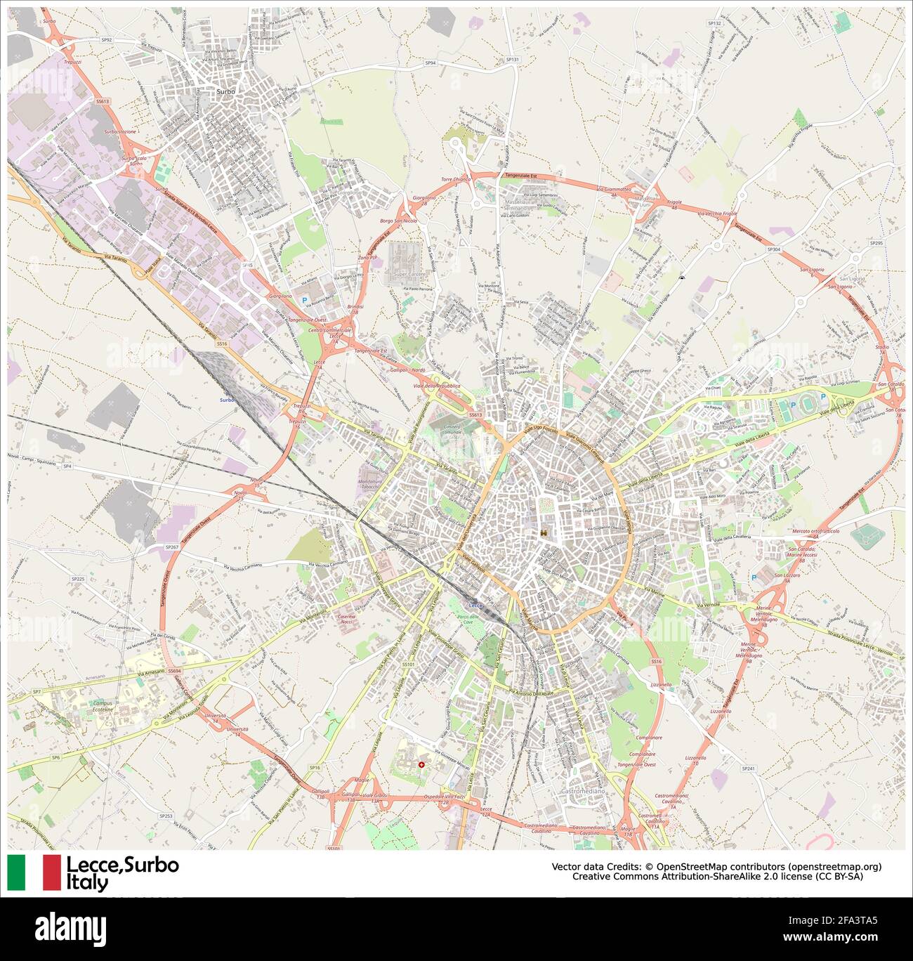Surbo Lecce Italy Map