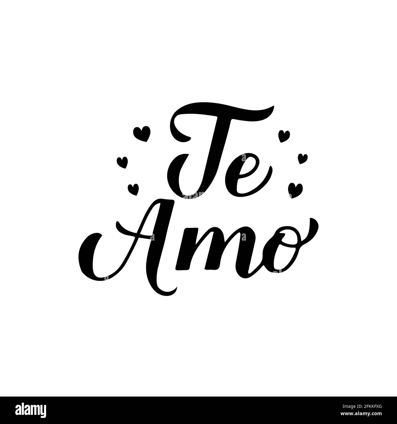 Letra De La Mano De La Caligrafía Del Te Amo Inscripción I Love You En