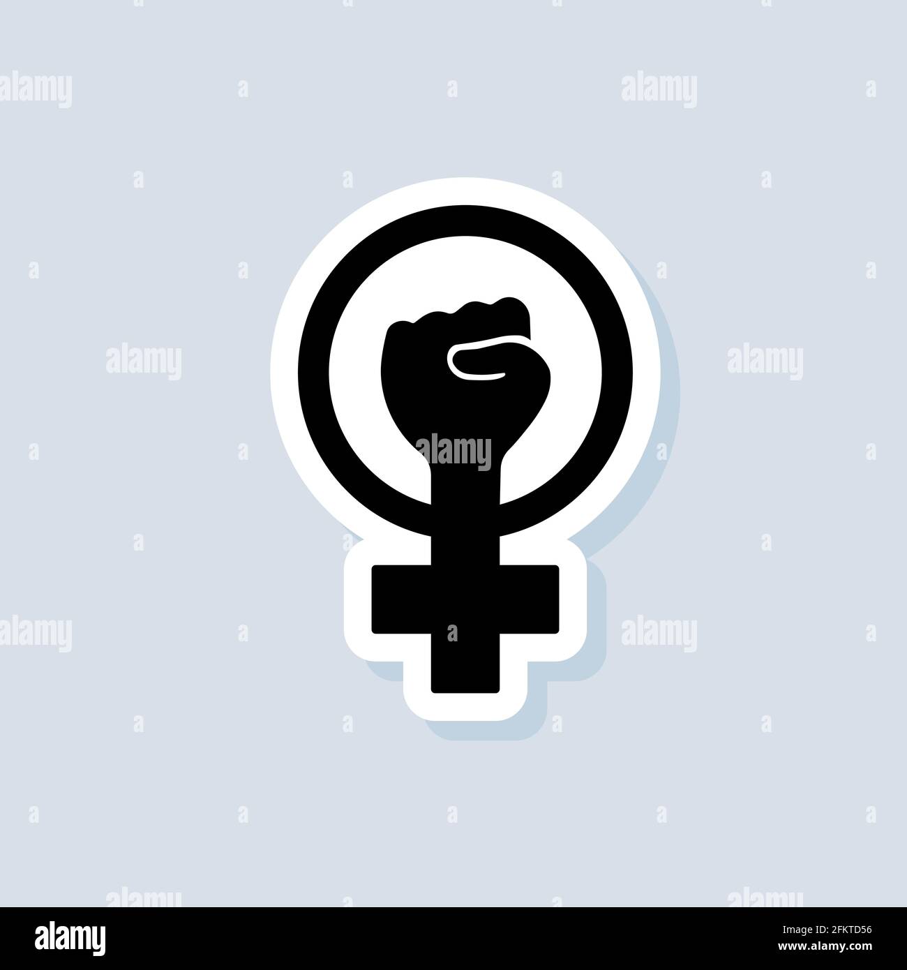 Pegatina Feminista Logotipo Icono Vector Icono De Energía De Chica
