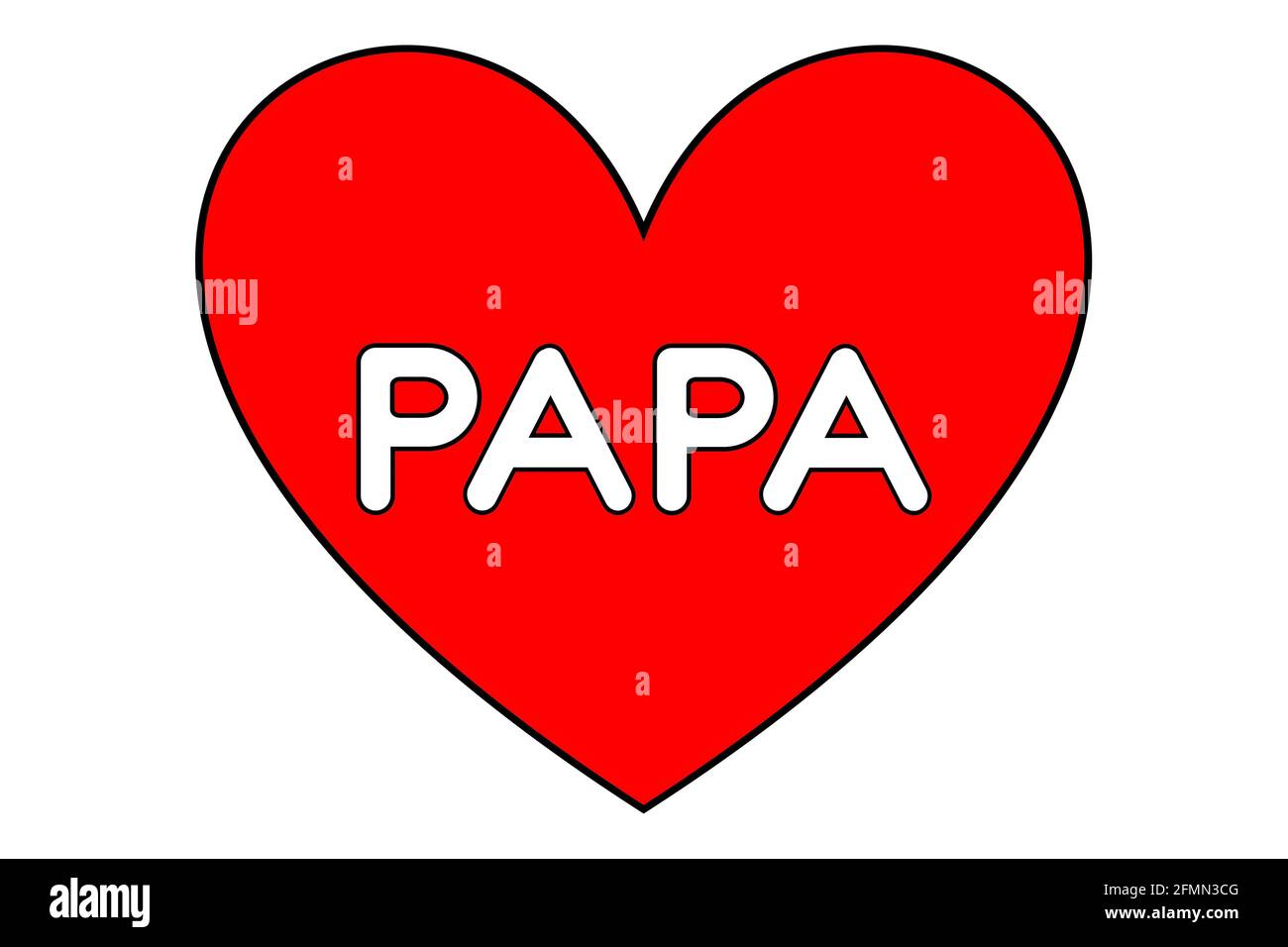 Forma De Corazón Rojo Con La Palabra Blanca Papa Para El Concepto Del
