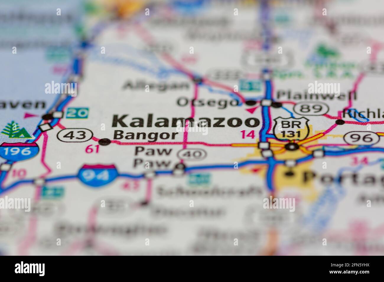 Mapa De Calles De Kalamazoo-michigan Printable Map Of Kalamazoo,