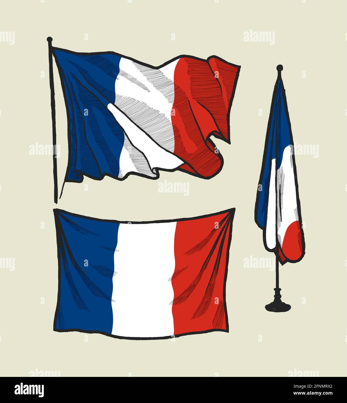 Francia bandera ilustración conjunto, dibujo de la bandera - bandera de ... Francia bandera ilustración conjunto, dibujo de la bandera - bandera de ...