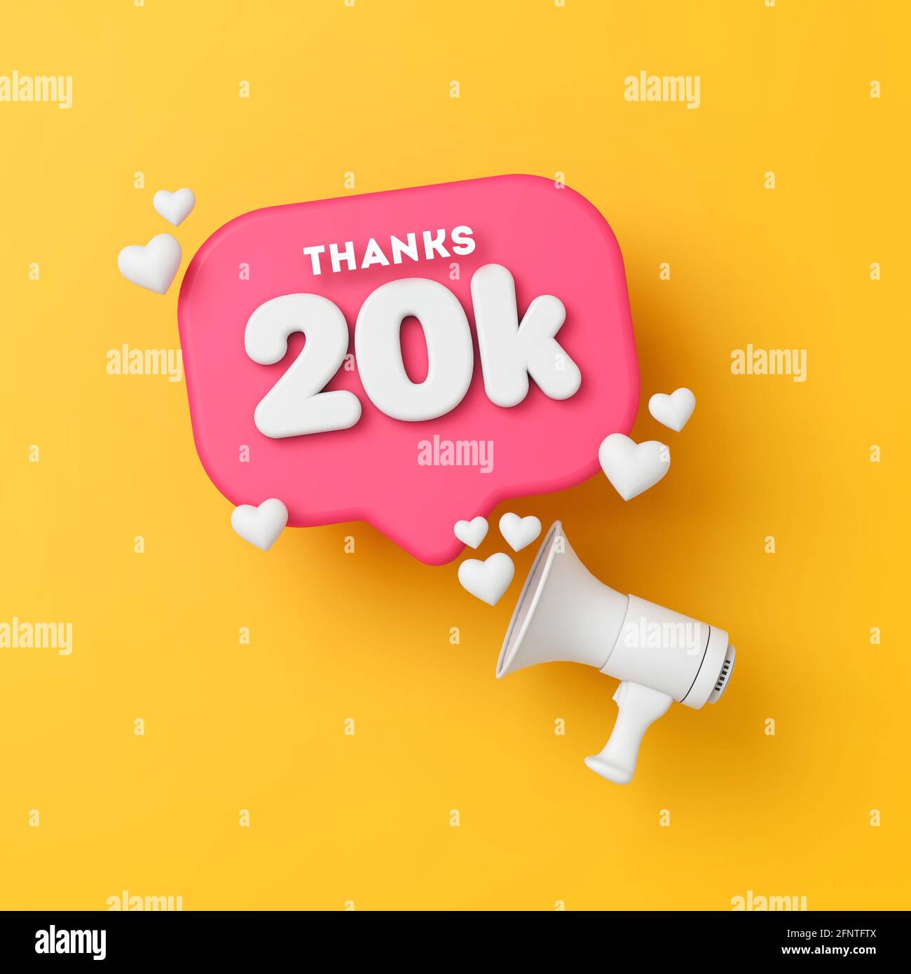 20 Mil Seguidores En Las Redes Sociales Gracias Banner 3d