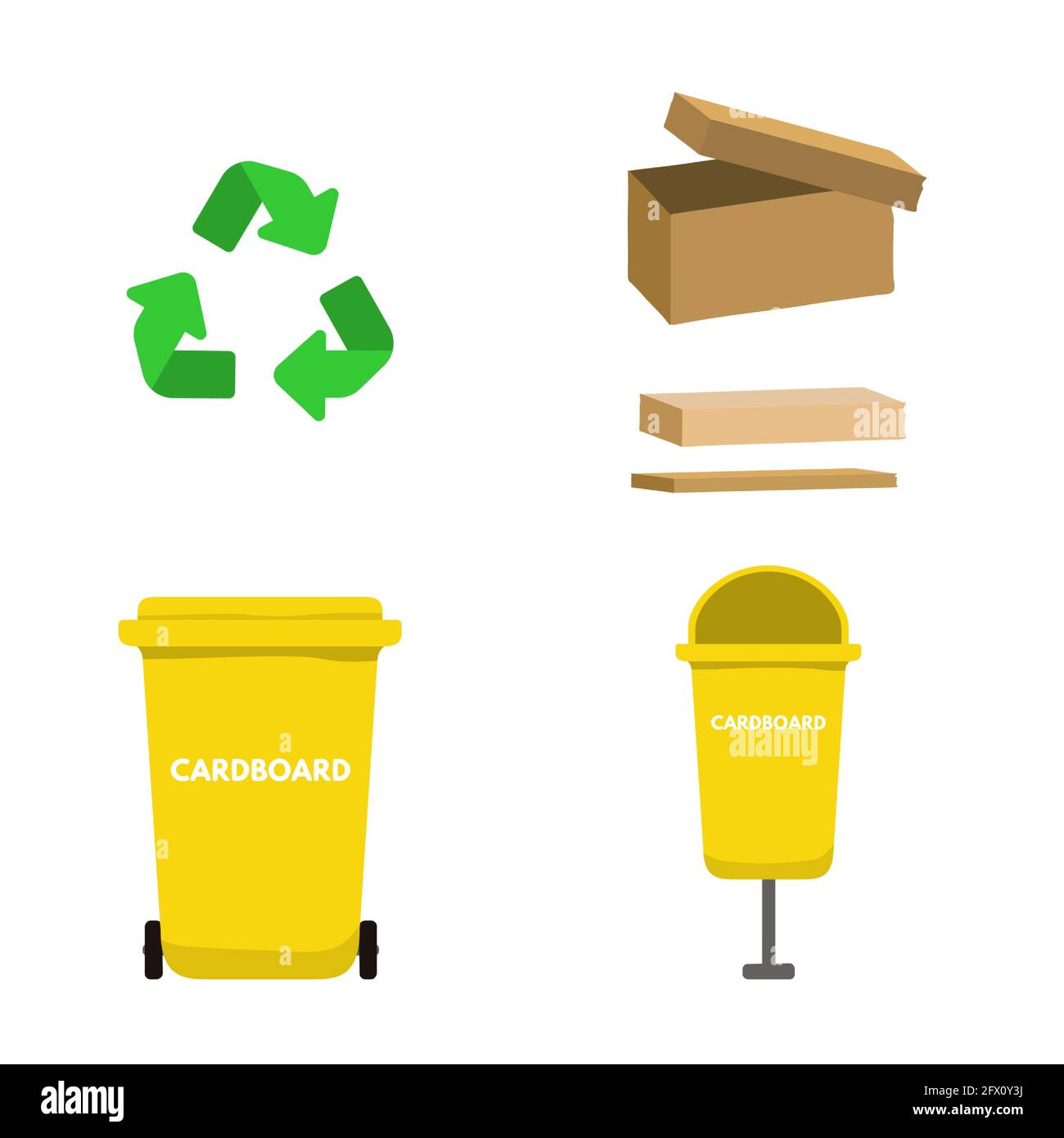 Cubo De Basura Para El Diseño De Ilustración De Vector De Cartón Imagen